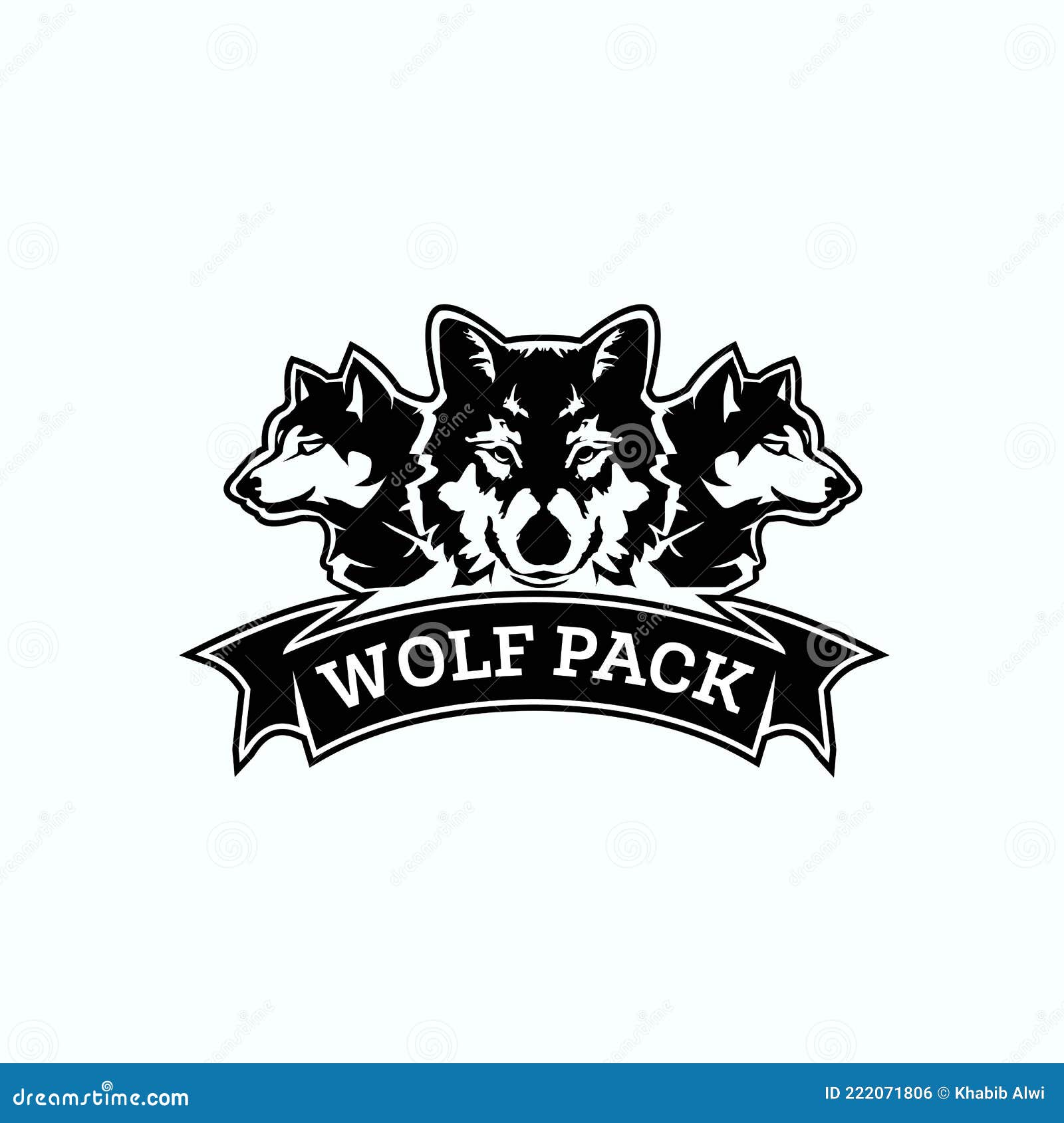 Wolfpack Design Silhouette Emblem Symbol Vector Illustration ...