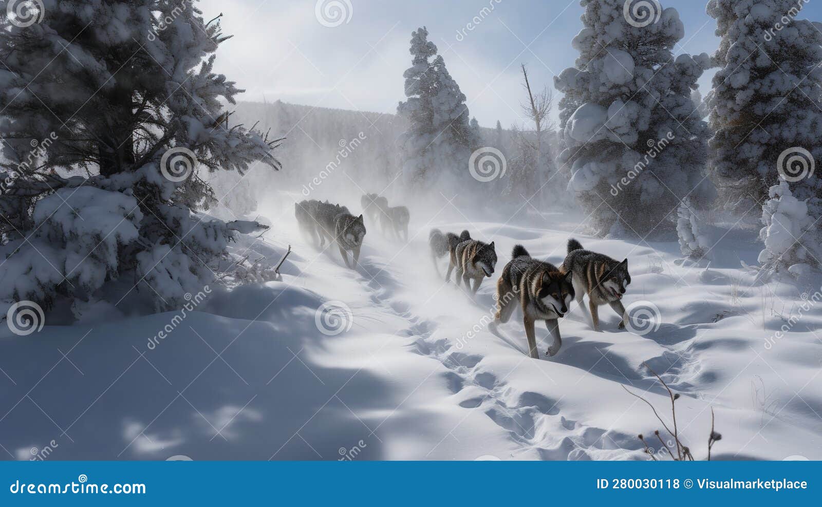 Wolf Hunt Vector Illustration | CartoonDealer.com #37475154