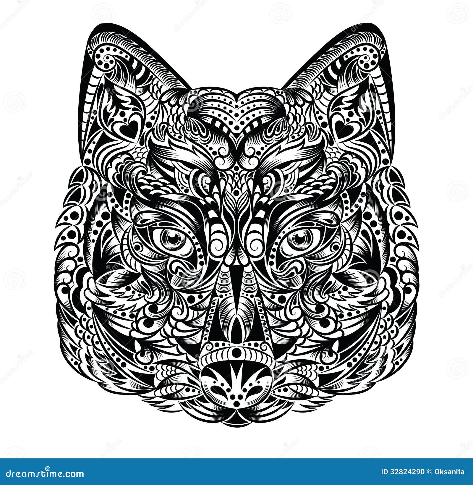 Wolf. stock vector. Illustration of animals, creativity - 32824290
