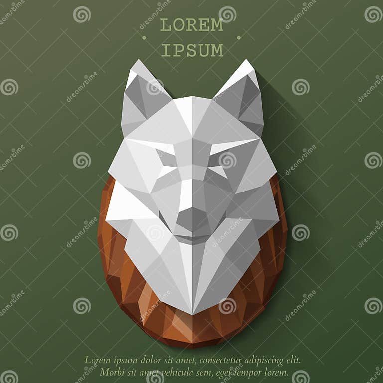 Wolf poly head stock vector. Illustration of beast, animal - 67167374