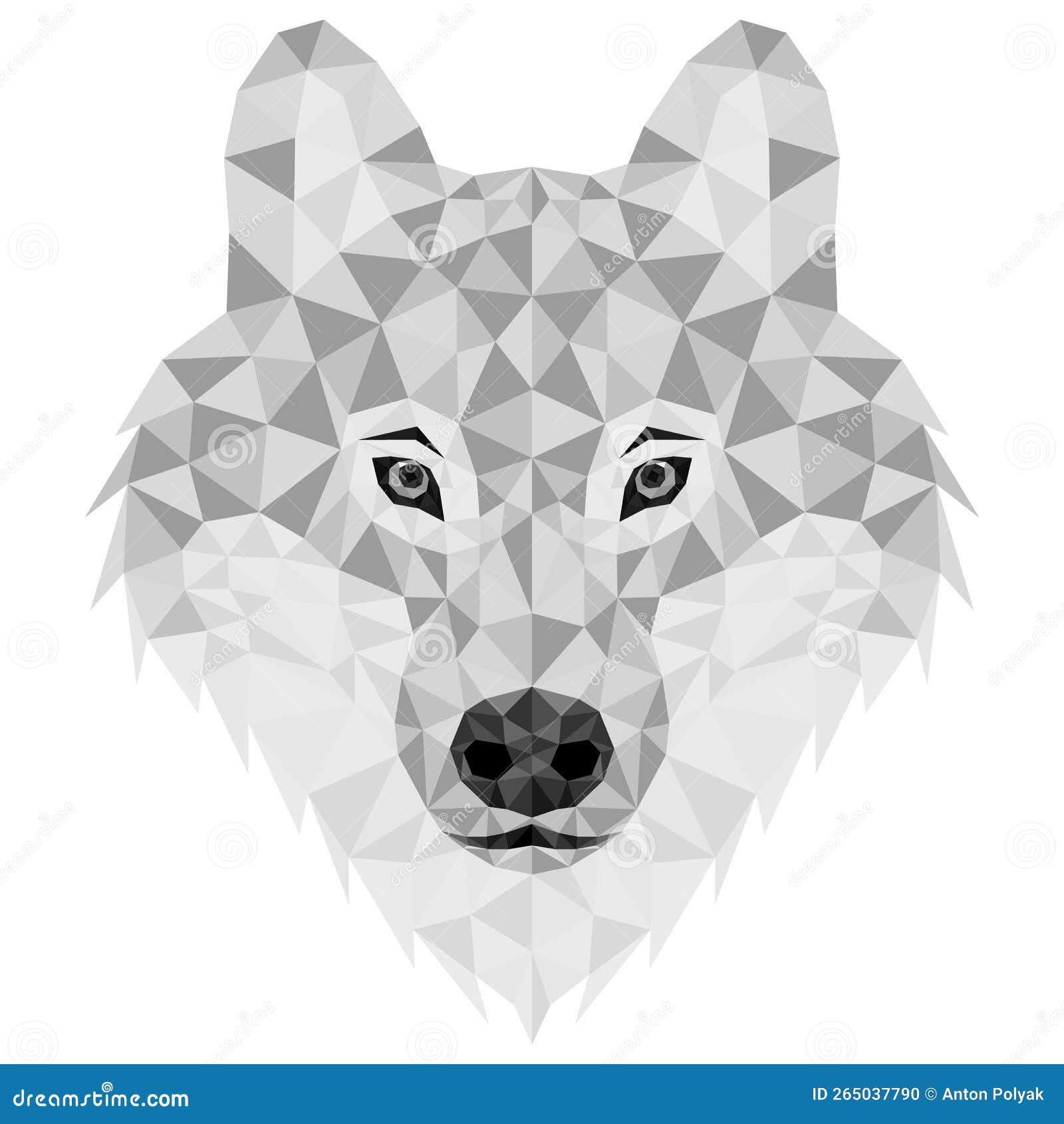 Wolf Polygonal. Low Poly Grey Wolf Face Stock Vector - Illustration of ...