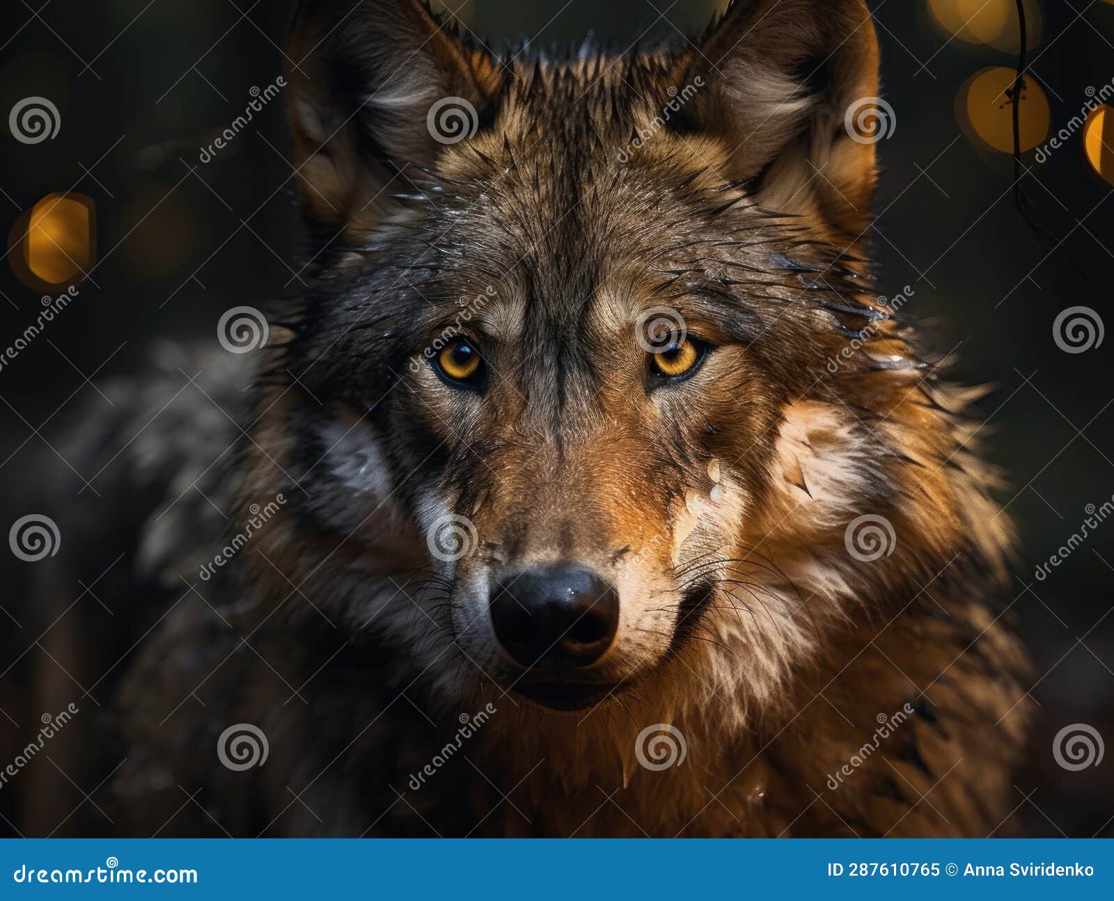 Wolf Portrait Created with Generative AI Technology Stock Image - Image ...