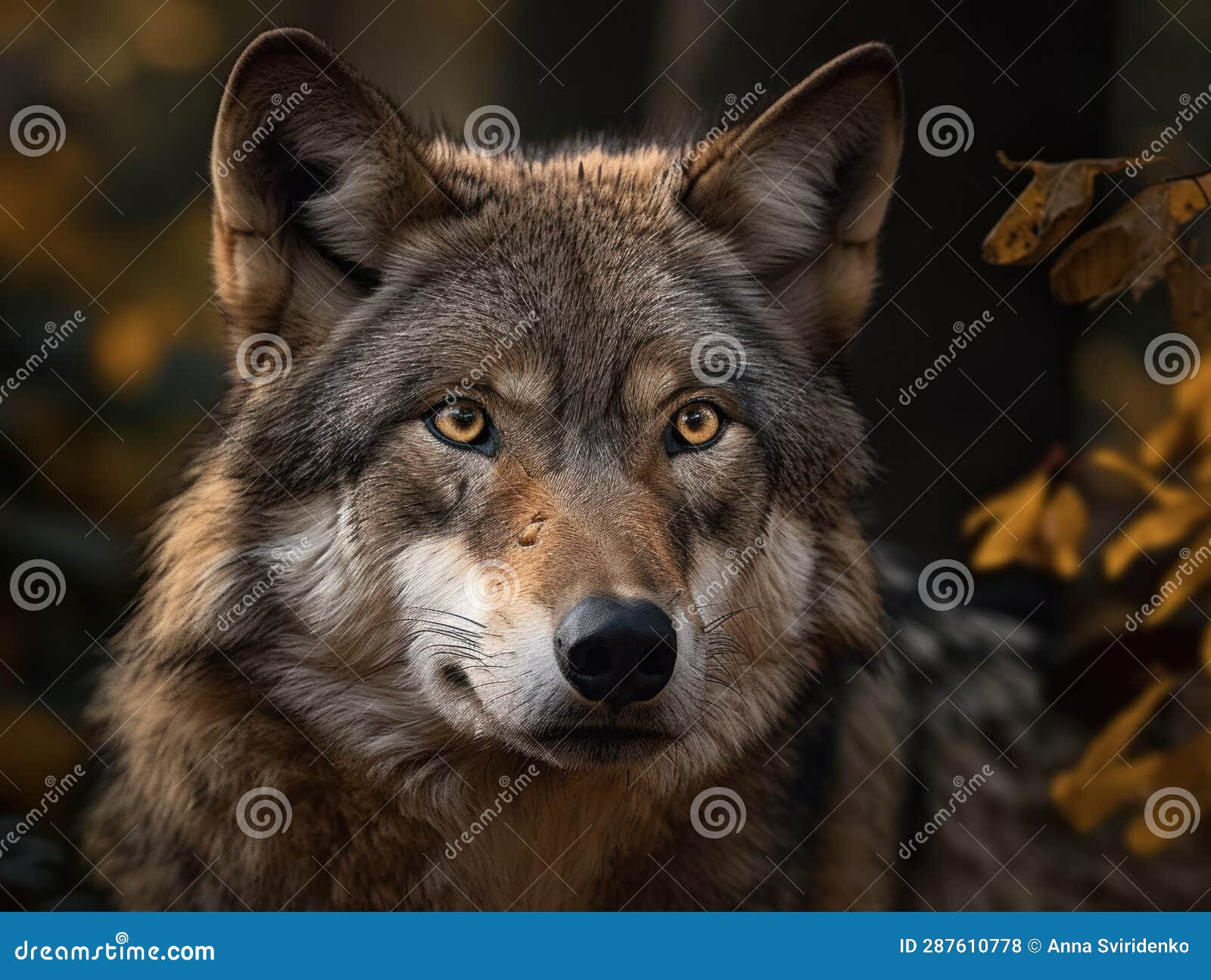 Wolf Portrait Created with Generative AI Technology Stock Photo - Image ...