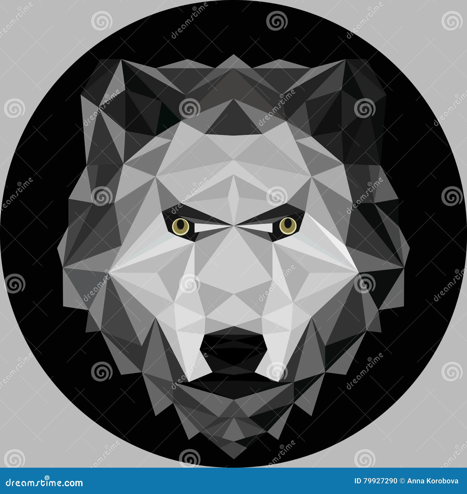 Wolf Portrait. Low Poly Design. Vector Polygonal Illustration. Stock ...