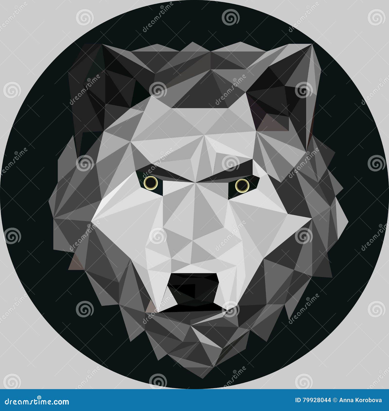 Wolf Portrait. Low Poly Design. Vector Polygonal Illustration. Stock ...