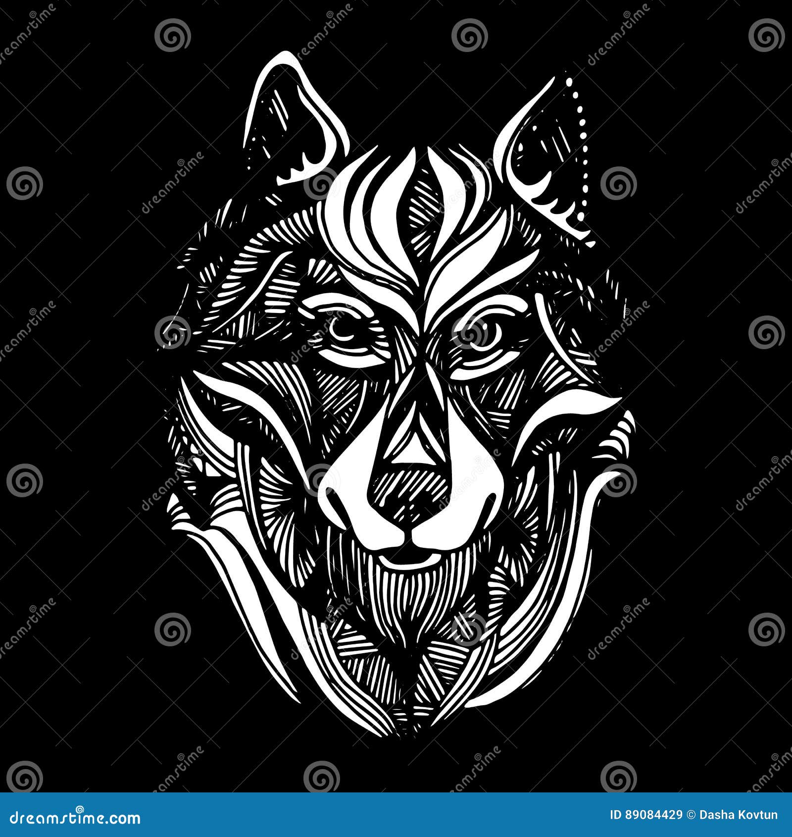 Wolf Portrait. Vector Abstract Polygonal Geometric Illustration Stock ...