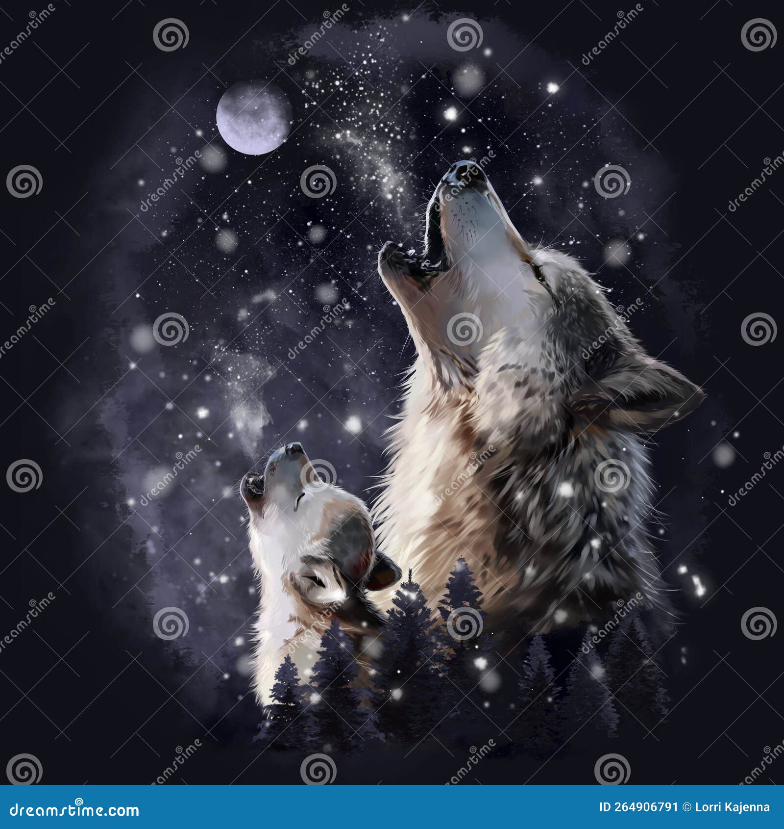 Wolf Puppy Howling Drawing