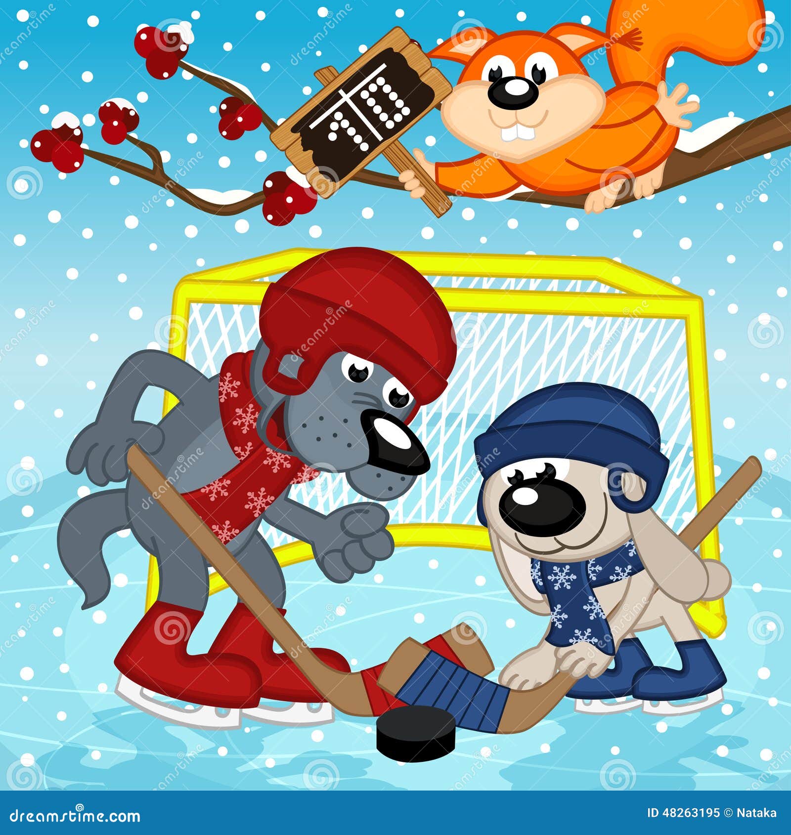 Wolf Hockey Esport Mascot Logo Cartoon Vector | CartoonDealer.com ...