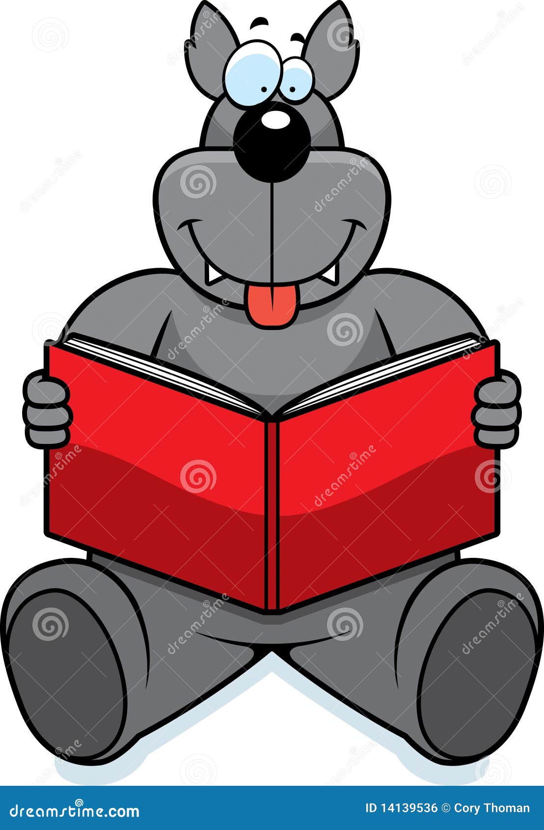 Wolf Reading stock vector. Illustration of book, wolf - 14139536