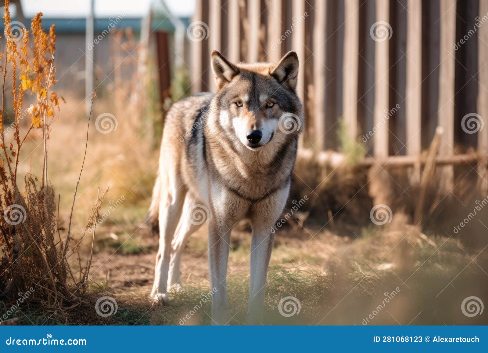 A Wolf Roams the Farm in Search of Food Stock Illustration ...