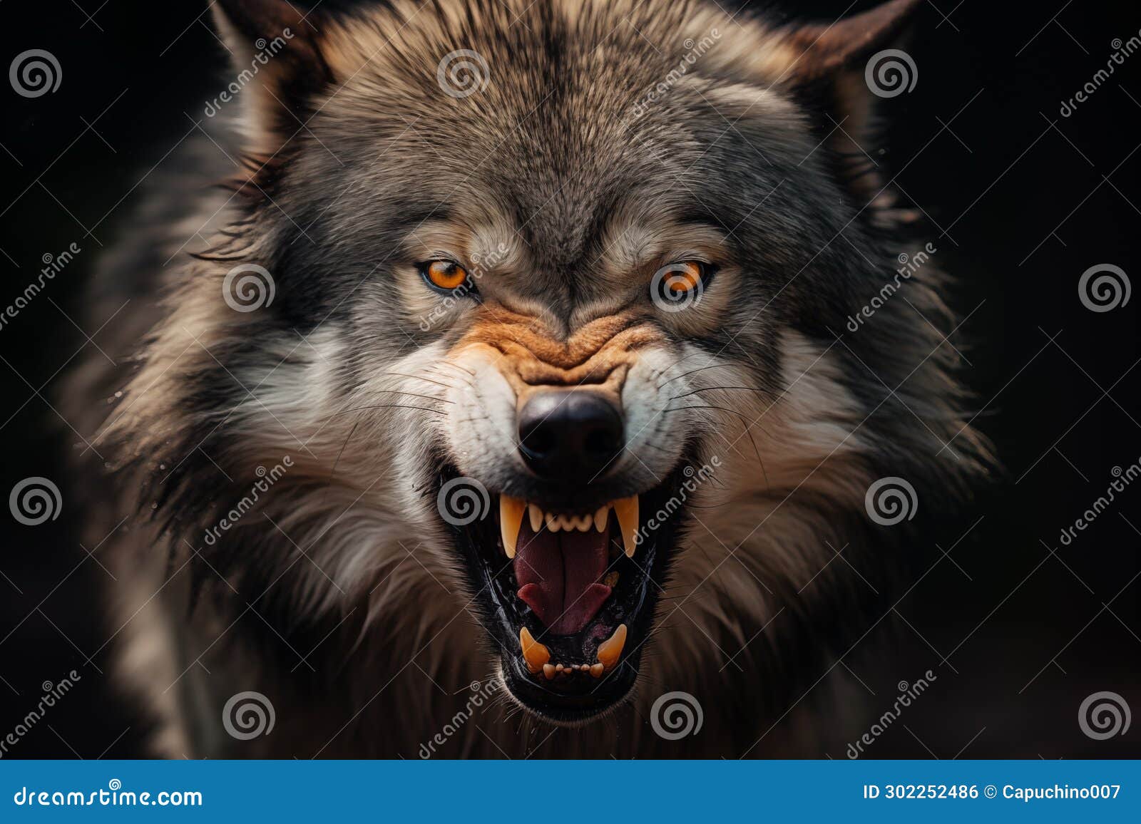 Wolf Roaring in the Jungle by Generative AI Stock Illustration ...