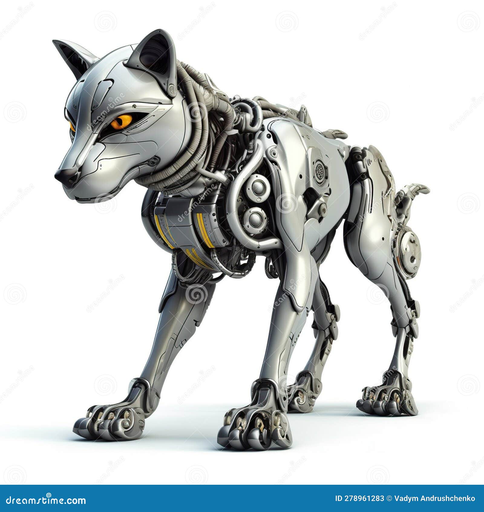 Robotic Animal Landscape. Post Apocalyptic Nature With Cyborg Beasts ...