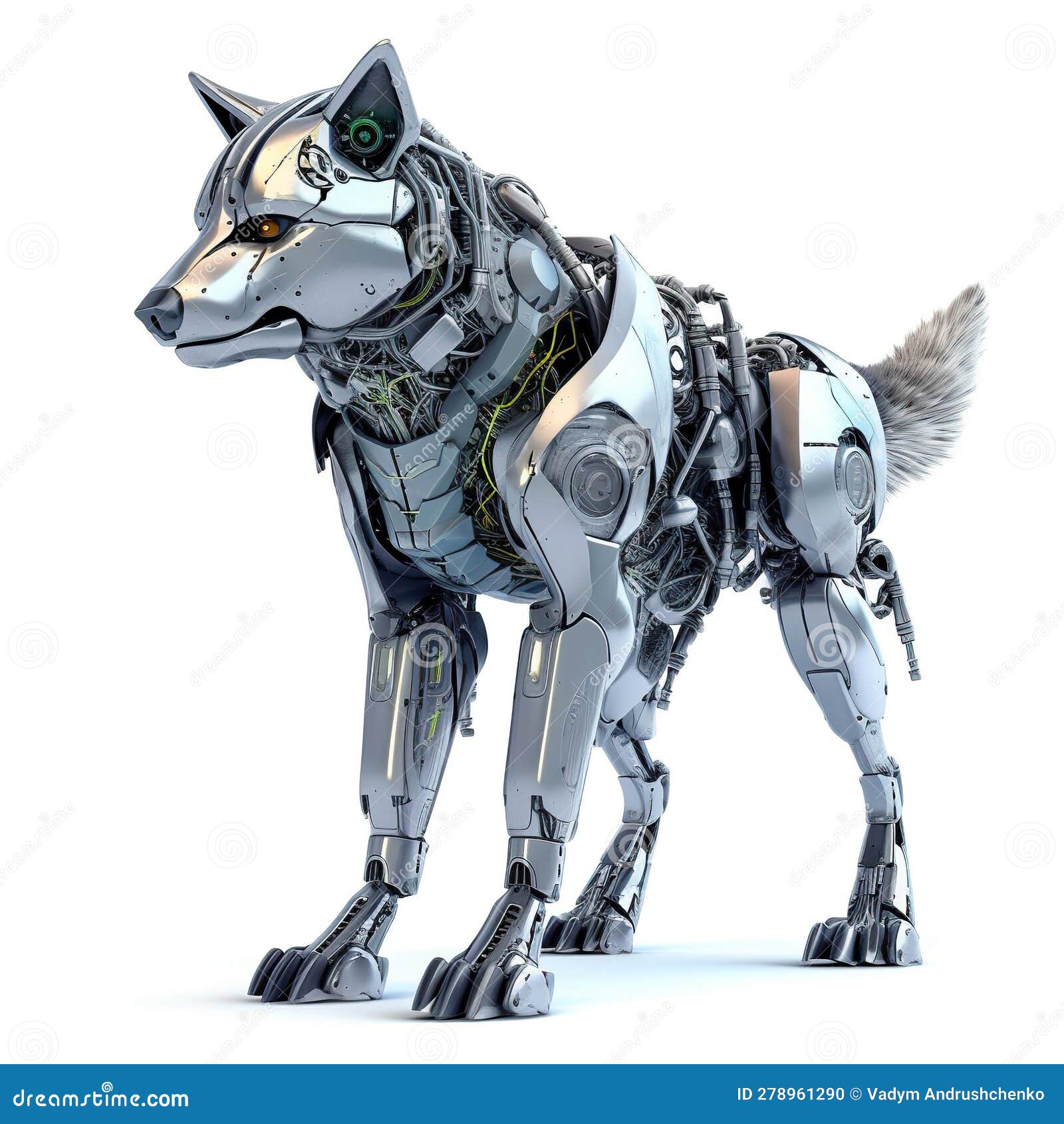 Robotic Animal Landscape. Post Apocalyptic Nature With Cyborg Beasts ...