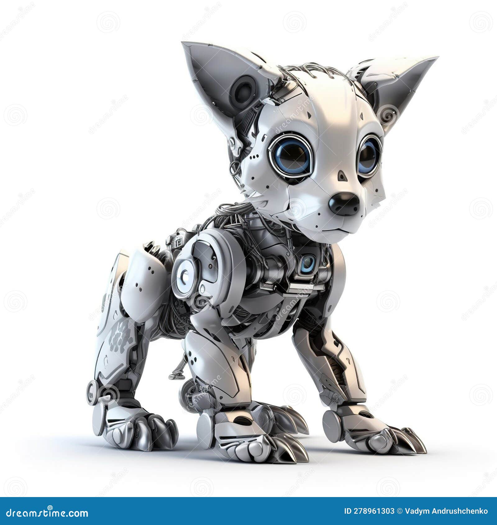 Wolf Robot, Robotic Animal Isolated Over White Background. Created with ...