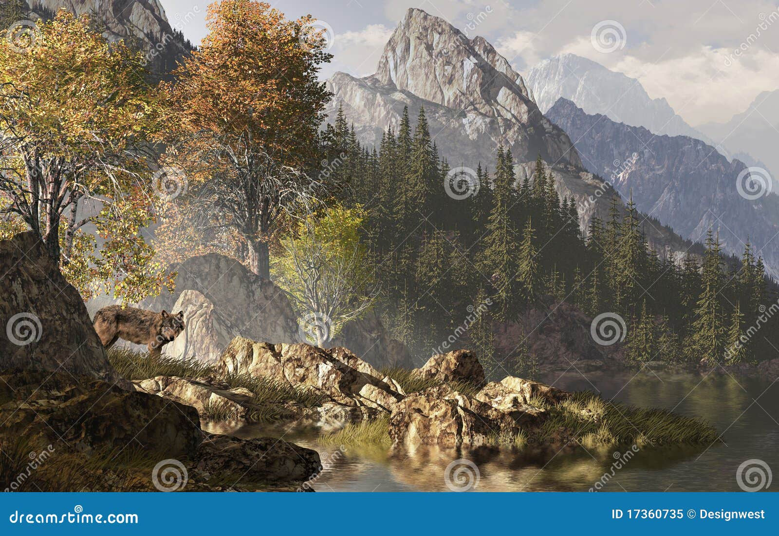 Wolf And The Rocky Mountains Royalty-Free Stock Photography ...