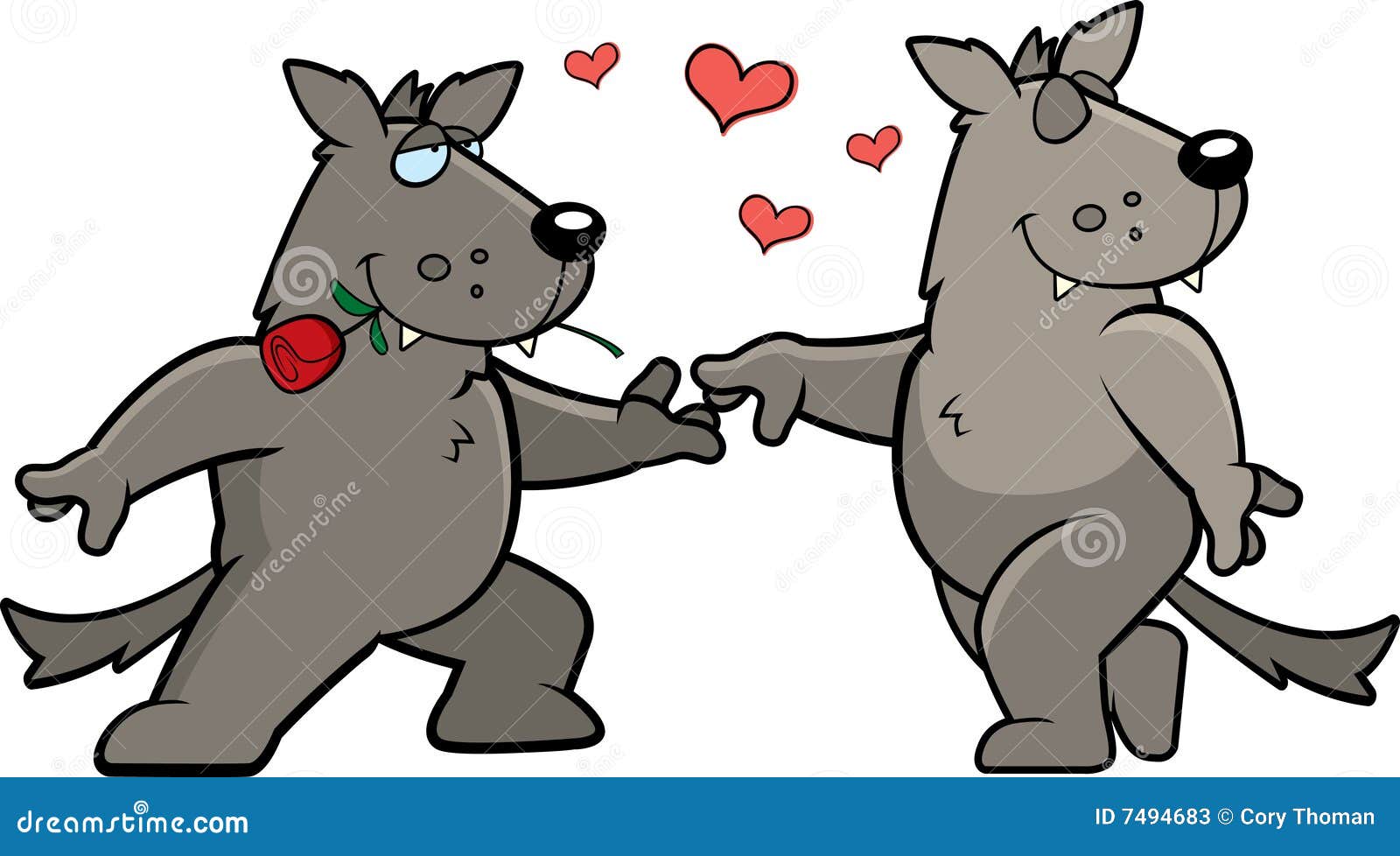 Wolf Romance stock vector. Illustration of cartoon, passion - 7494683