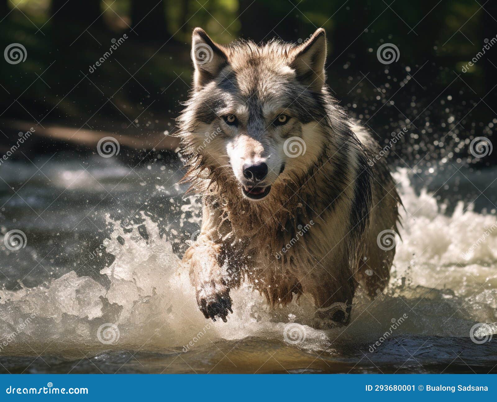 Wolf running stock illustration. Illustration of beautiful - 293680001