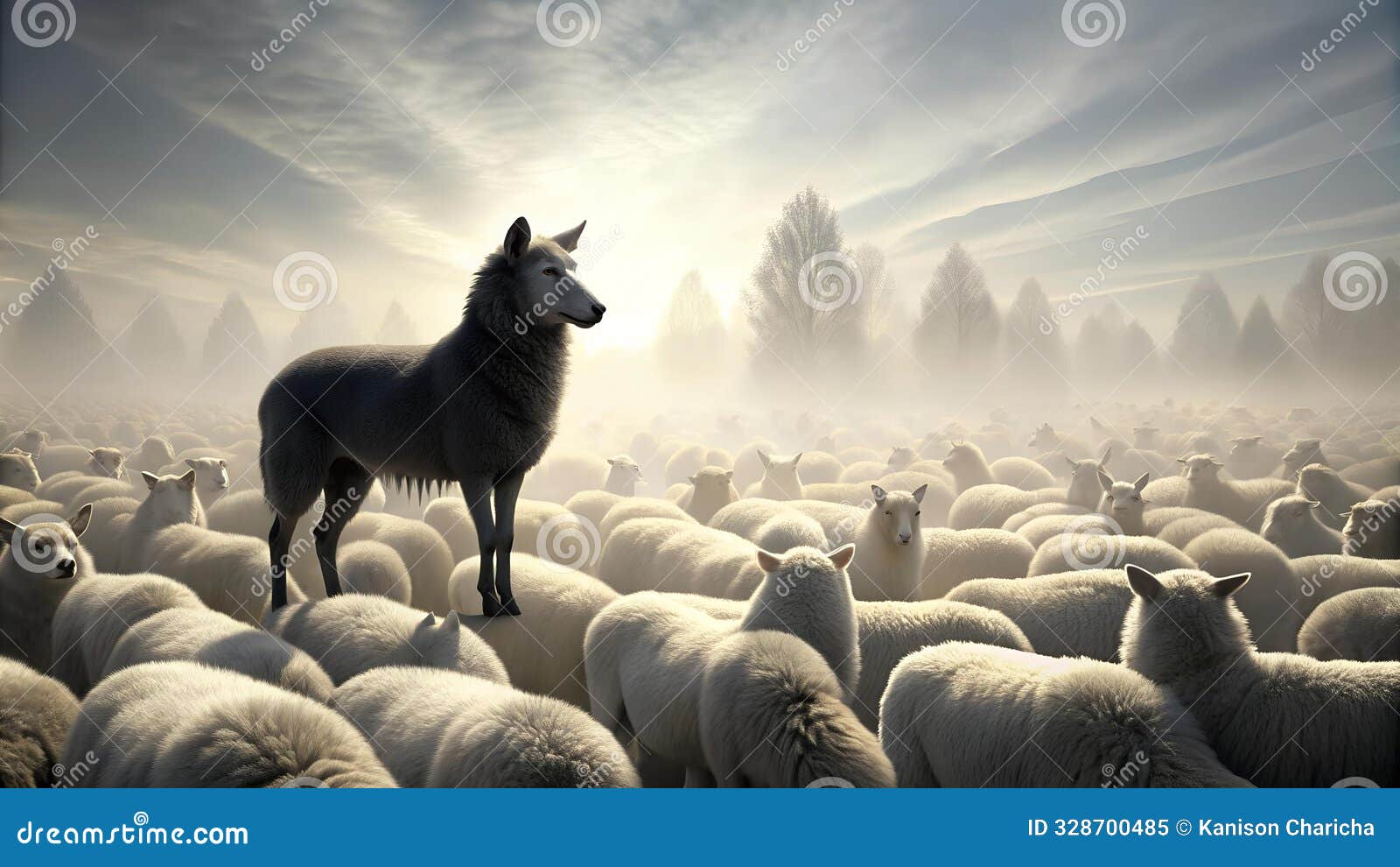 The Wolf S Shadow: a Monochromatic Study in Deception AI Generated ...