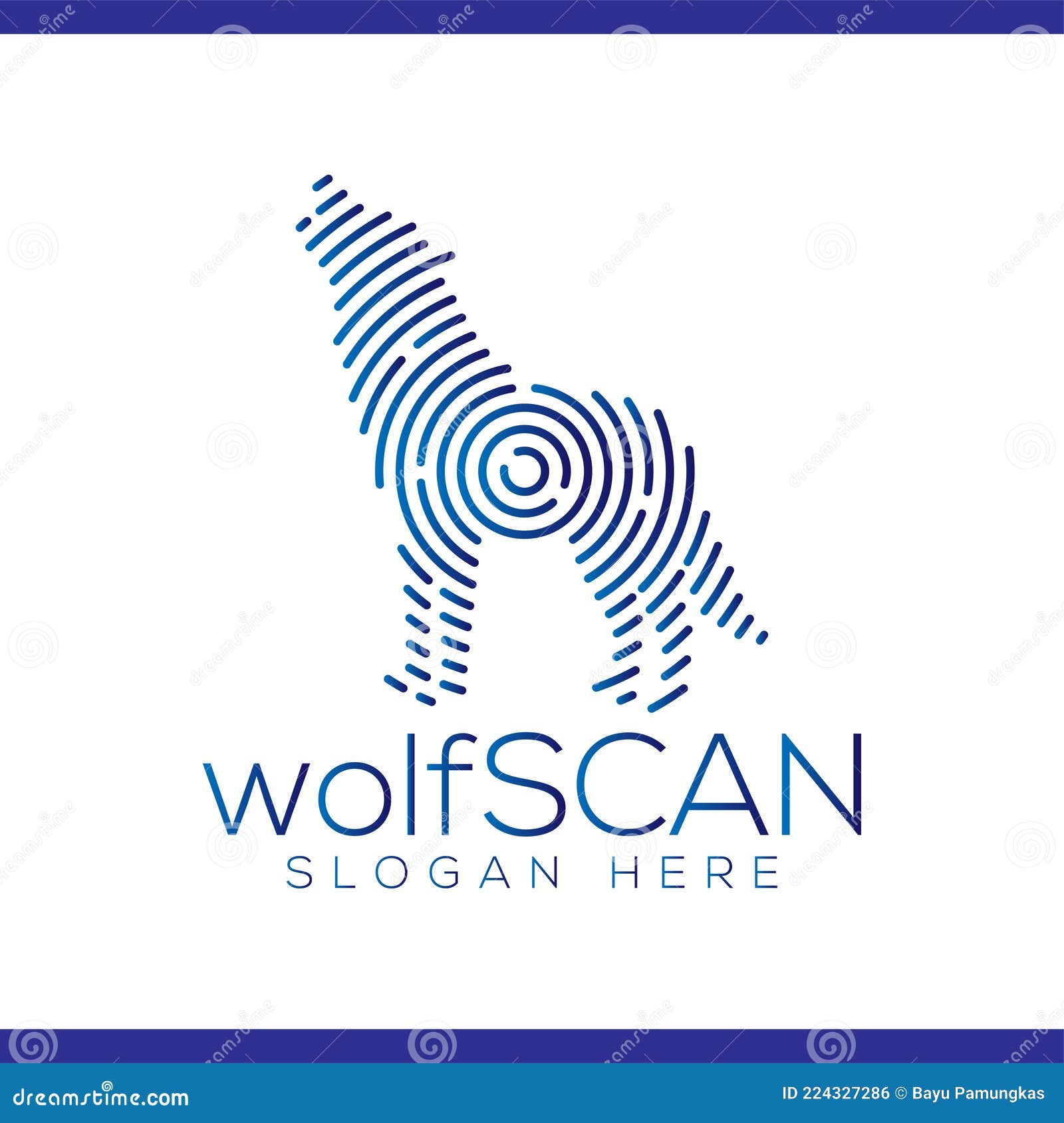 Wolf Scan Technology Logo Vector Element. Animal Technology Logo Template Stock Vector ...
