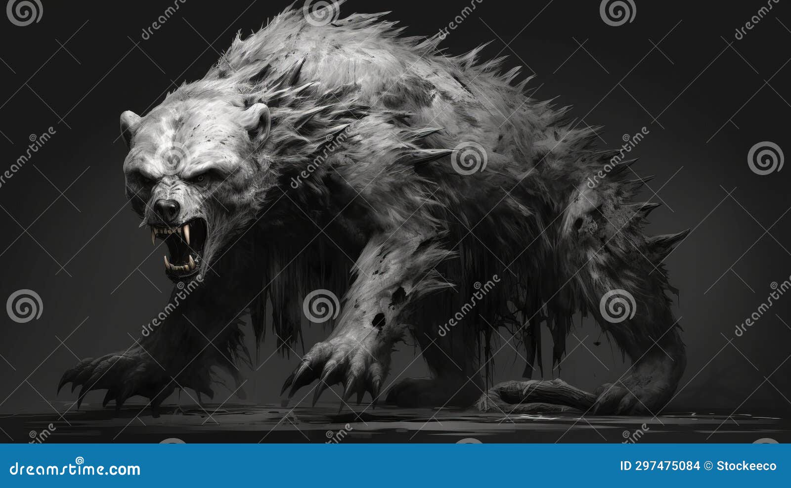 Otherworldly Grotesque Bear Digital Painting with Large Paws Stock ...