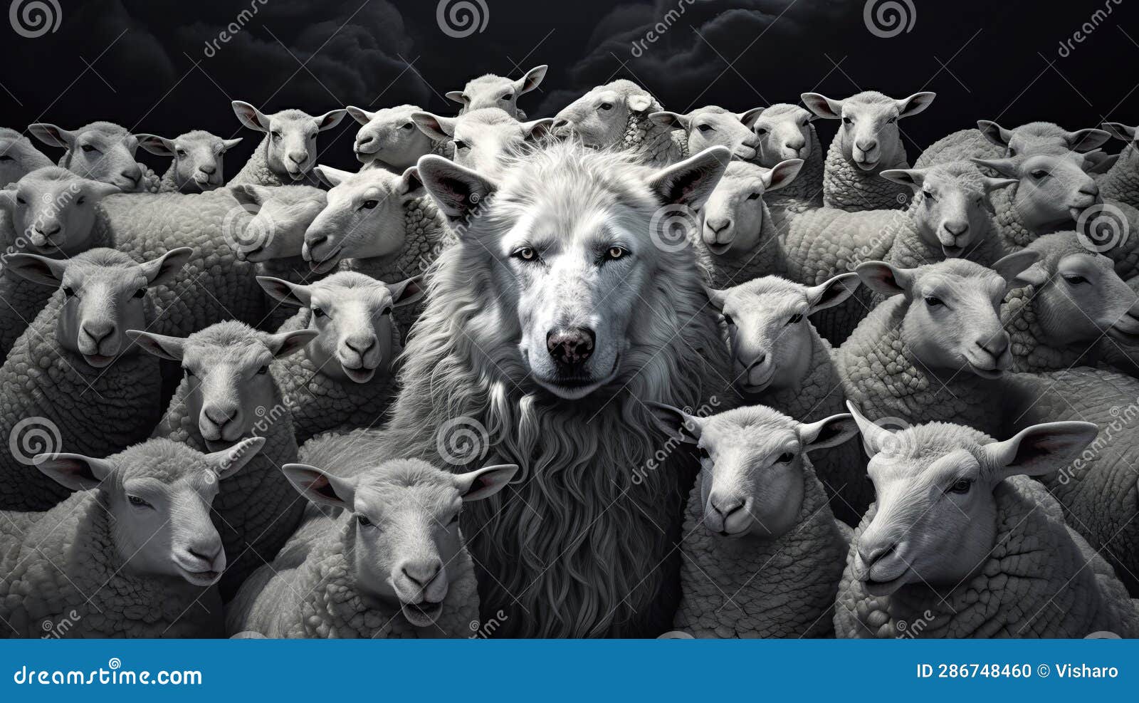 Wolf in sheep s clothing stock illustration. Illustration of sheep ...
