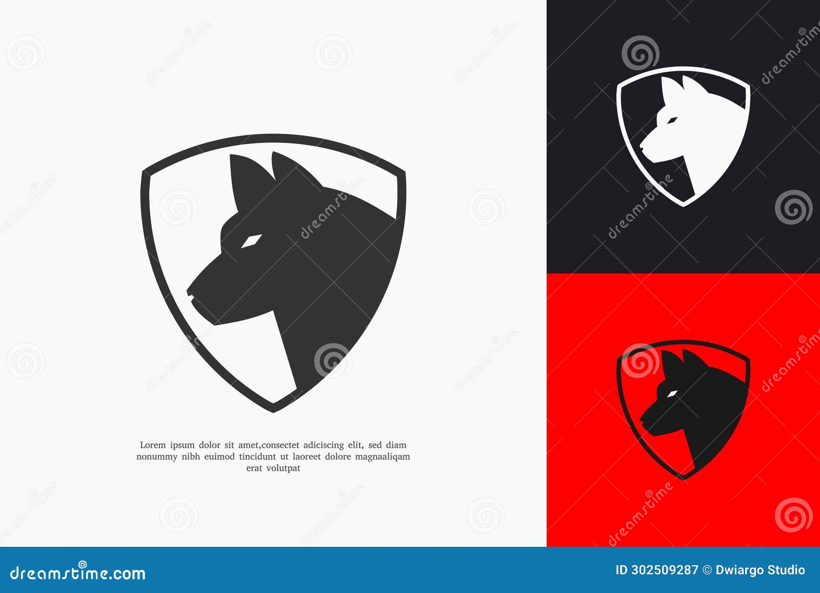 Wolf Shield Logo Design Template Stock Vector - Illustration of design ...