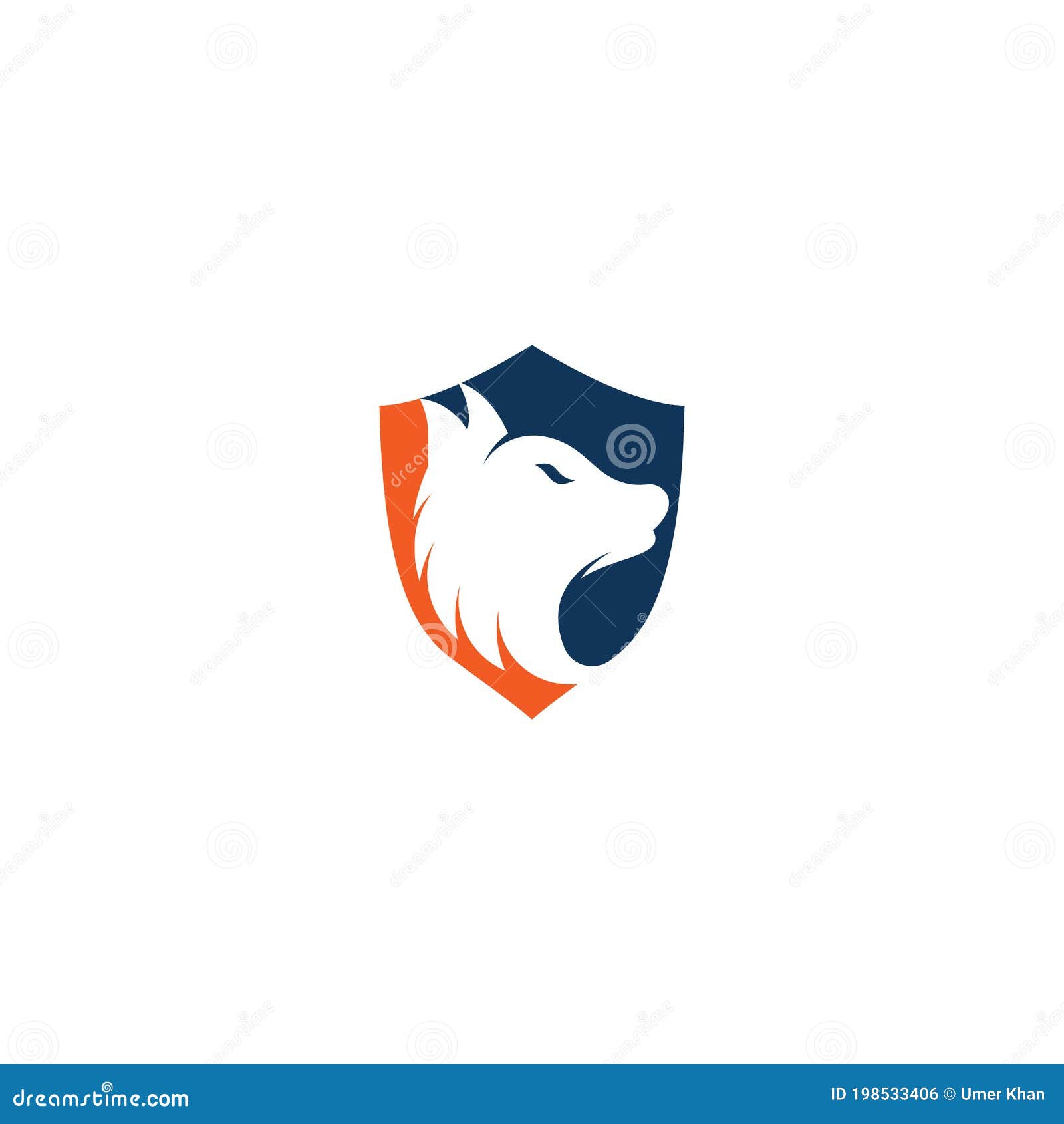 Wolf Shield Shape Concept Logo Design. Stock Vector - Illustration of ...