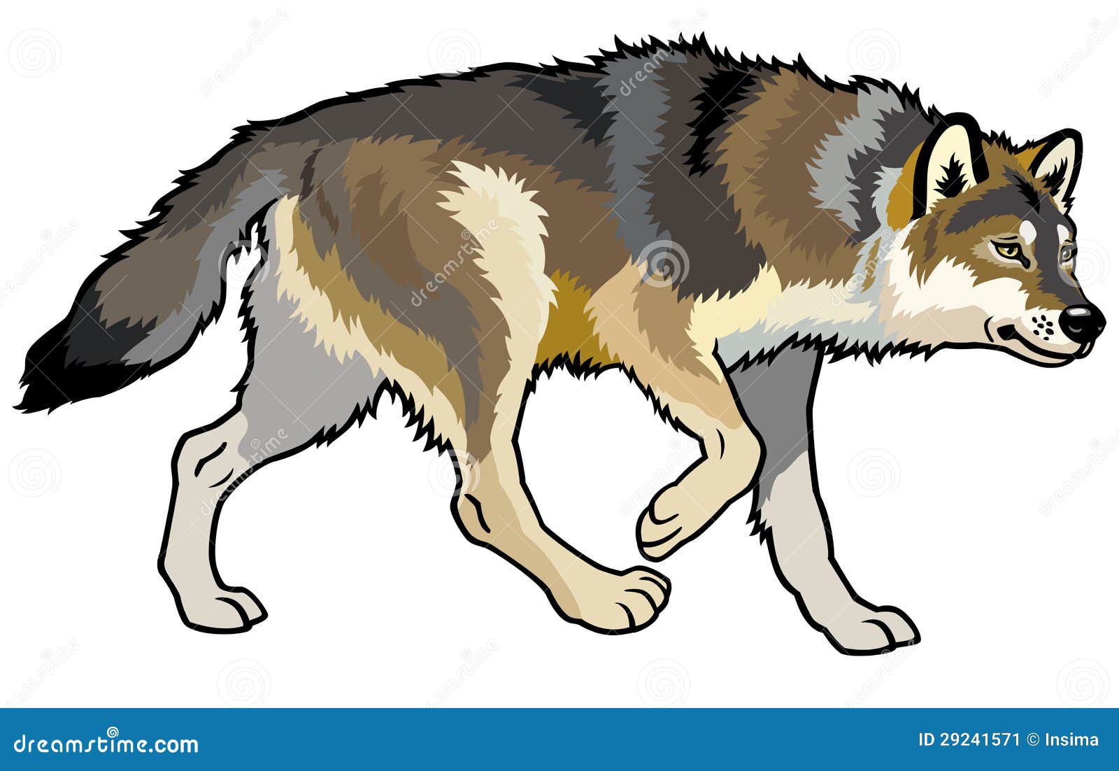 Wolf Side View Drawing