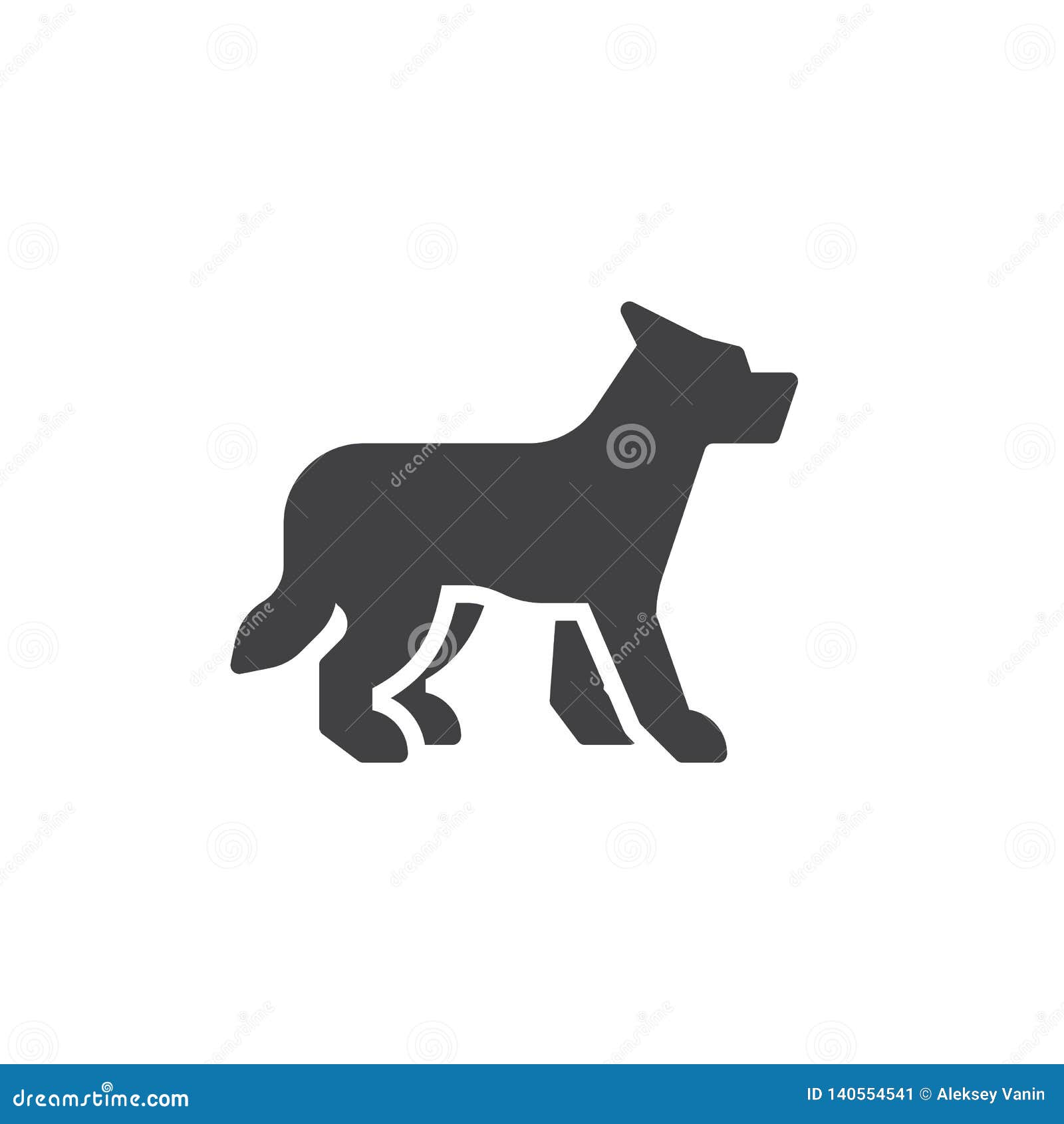 Wolf side view vector icon stock vector. Illustration of view - 140554541