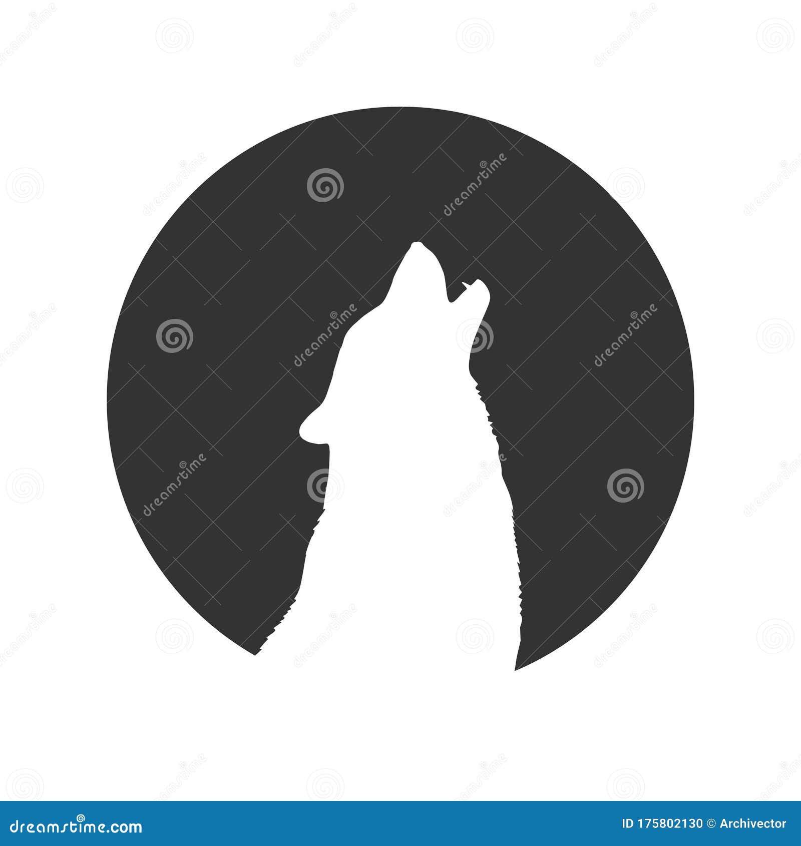 Wolf sign in the circle stock vector. Illustration of pictogram - 175802130