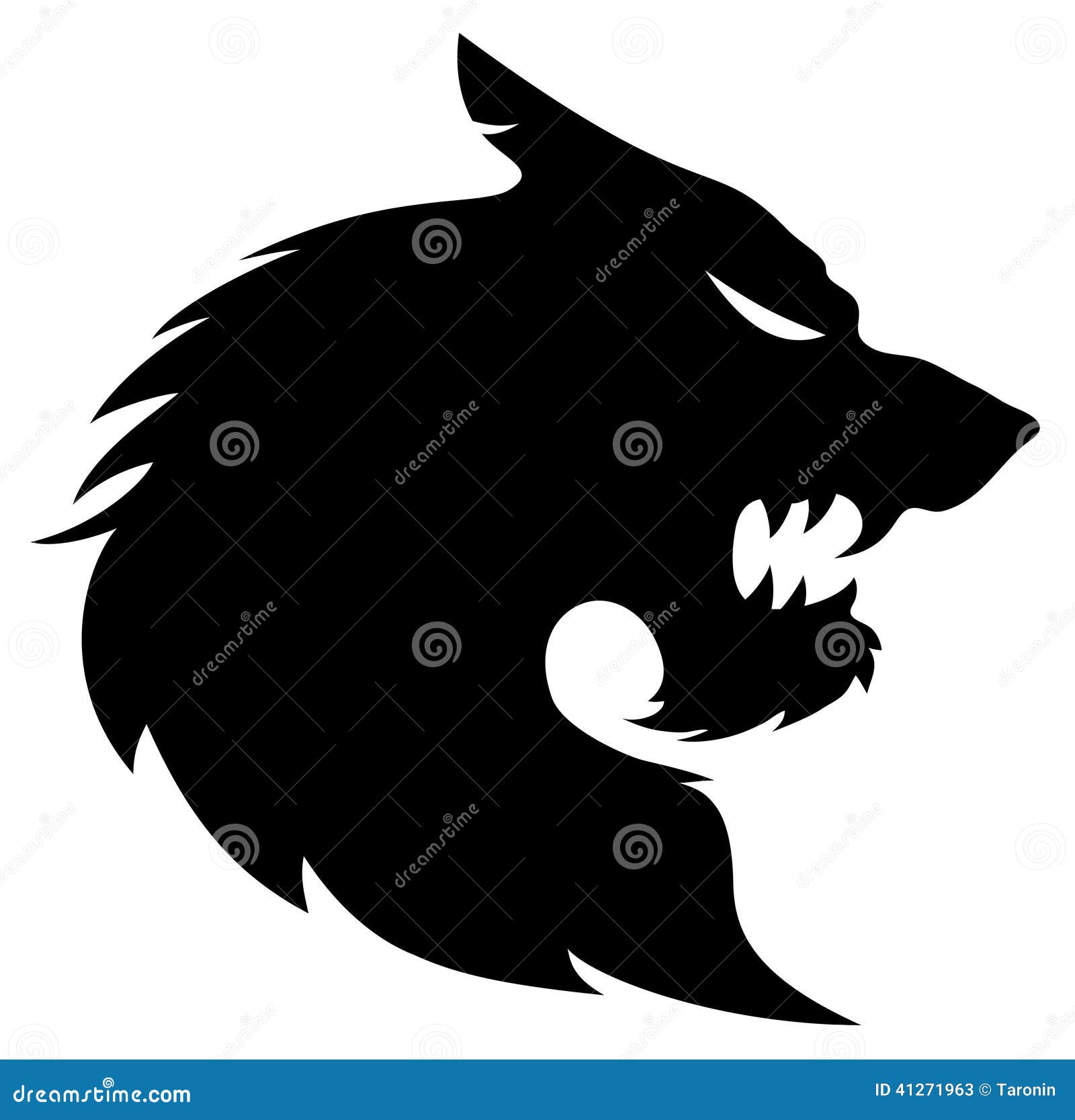 Wolf Sign And Lettering. Hand Drawn Vector Illustration. Black Ink ...