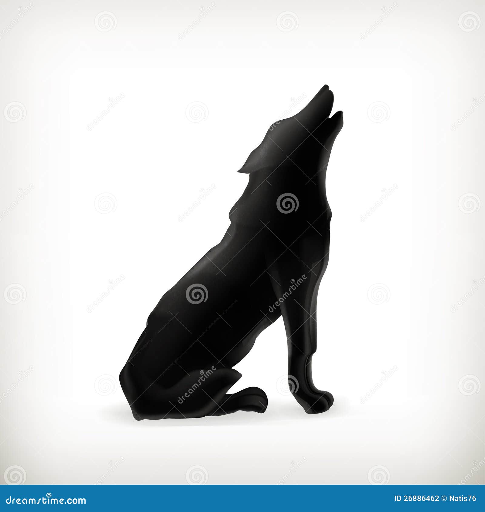 Wolf silhouette stock vector. Illustration of object - 26886462