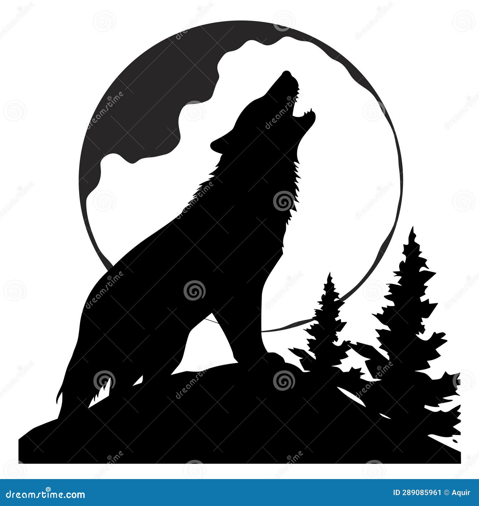 Wolf Howling Outline