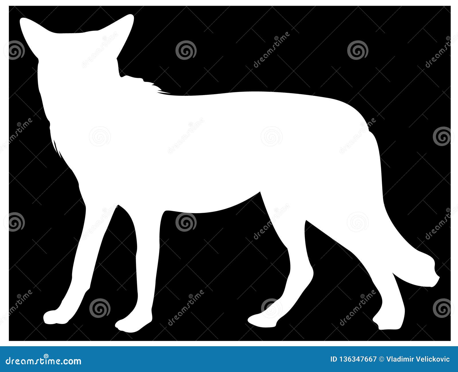 Wolf Silhouette - Grey/gray Wolf or Timber Wolf Stock Vector ...