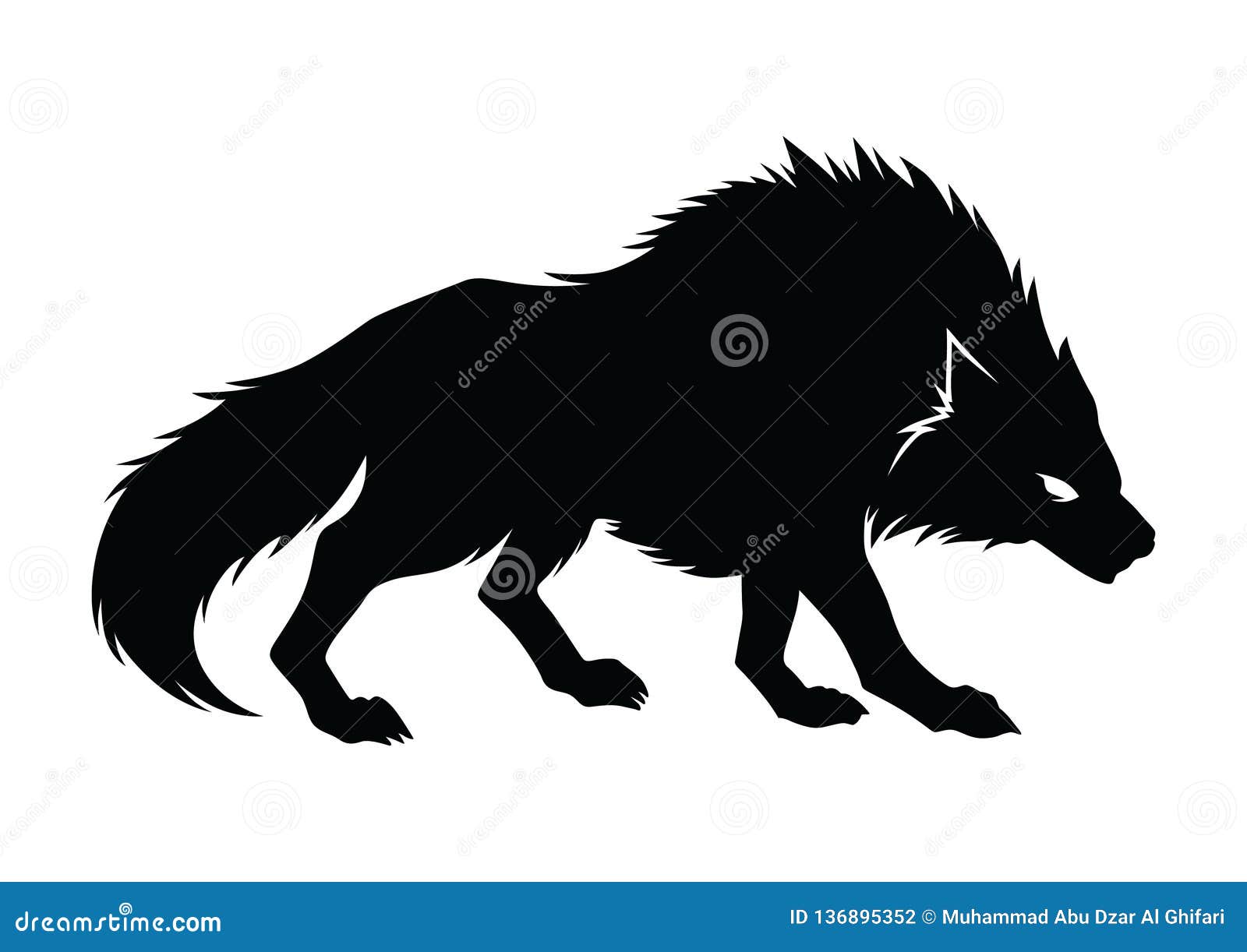 Wolf Silhouette Vector stock vector. Illustration of wild - 136895352