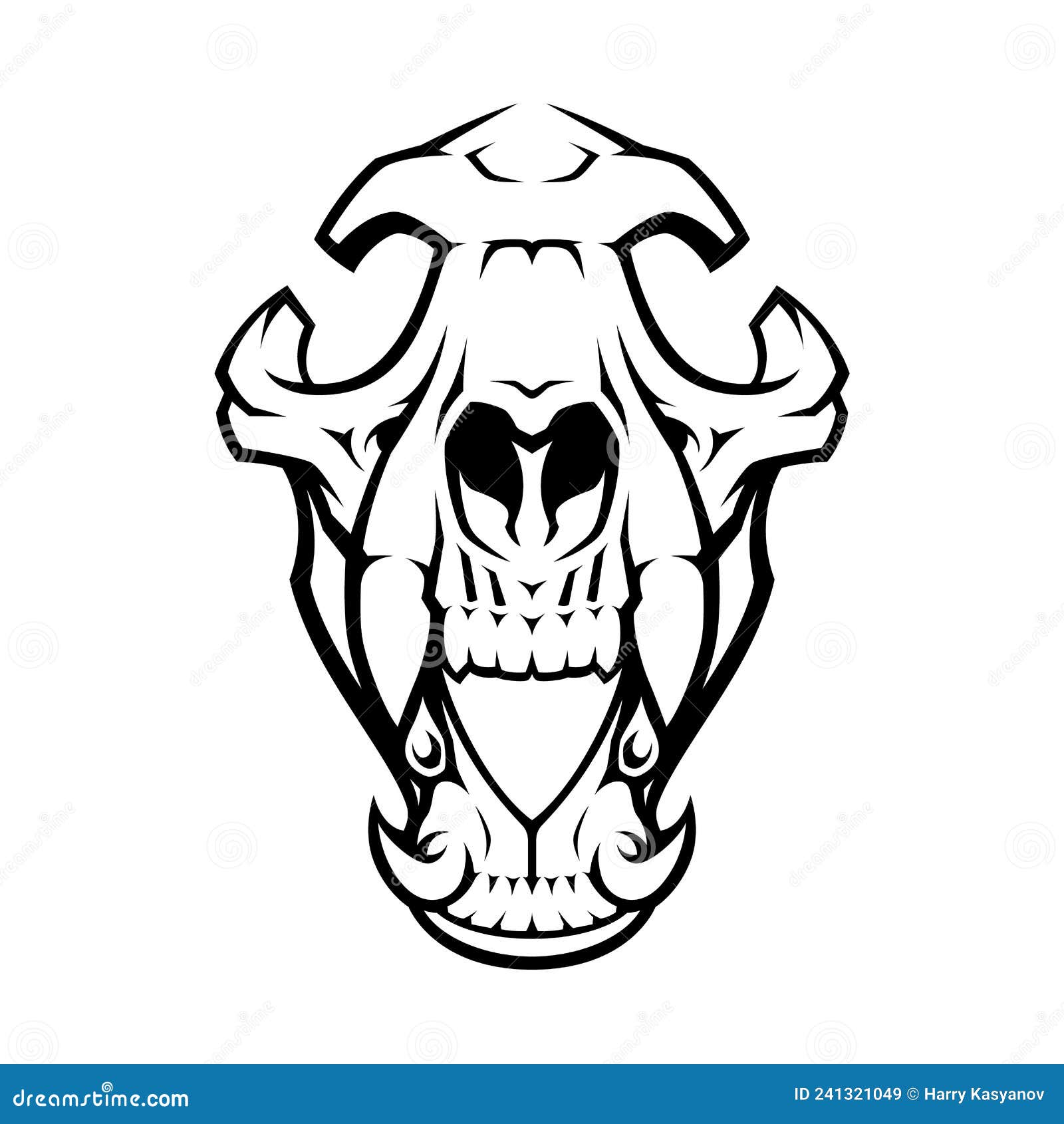 Wolf Skull Logo stock vector. Illustration of fighter - 241321049