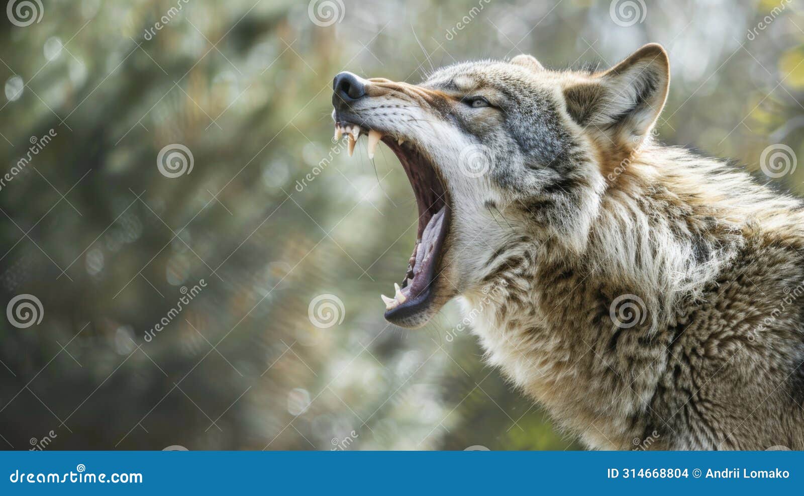 Wolf Snarling Aggressively stock photo. Image of teeth - 314668804
