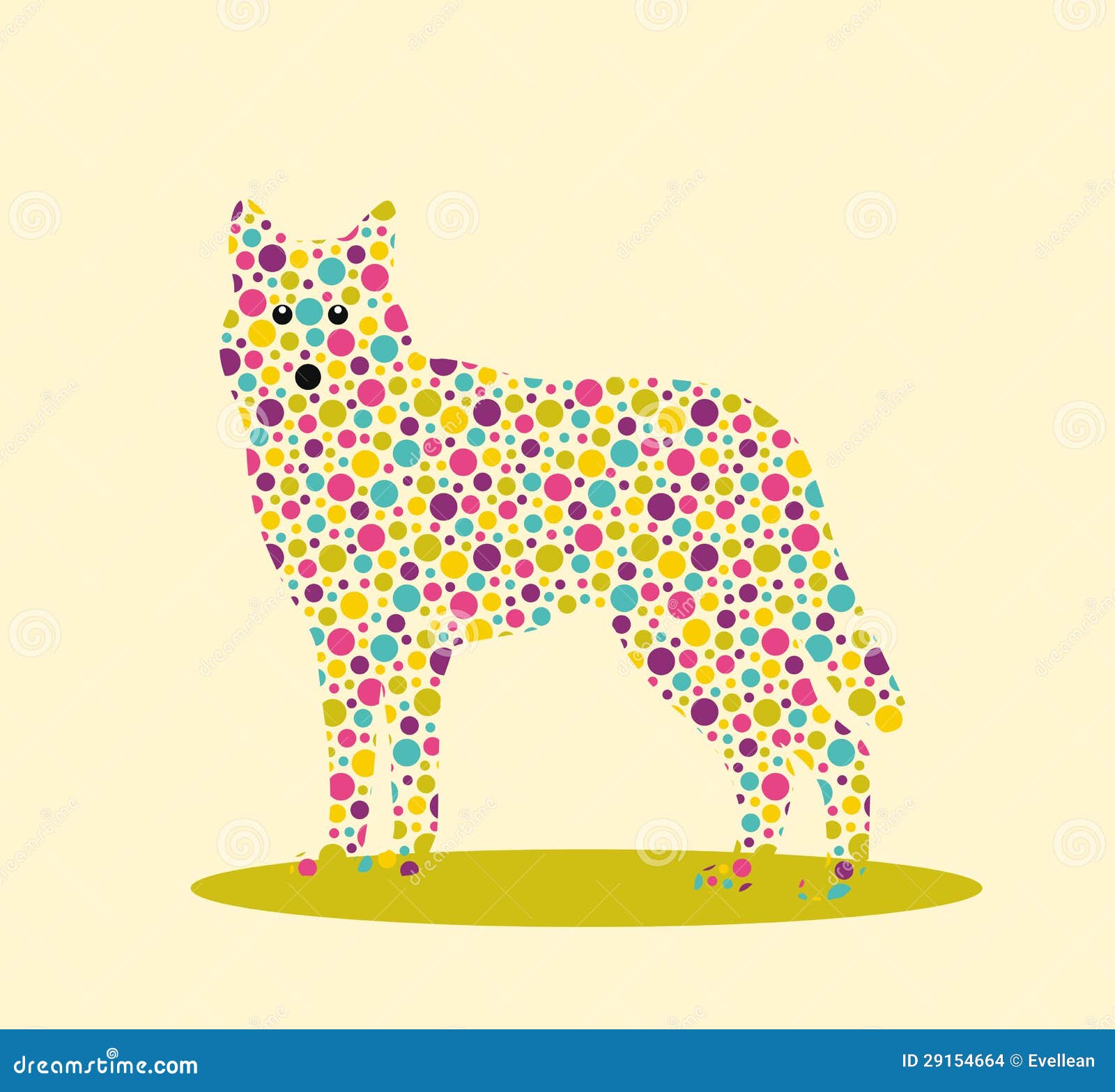 Wolf Spotted stock vector. Illustration of nature, green - 29154664