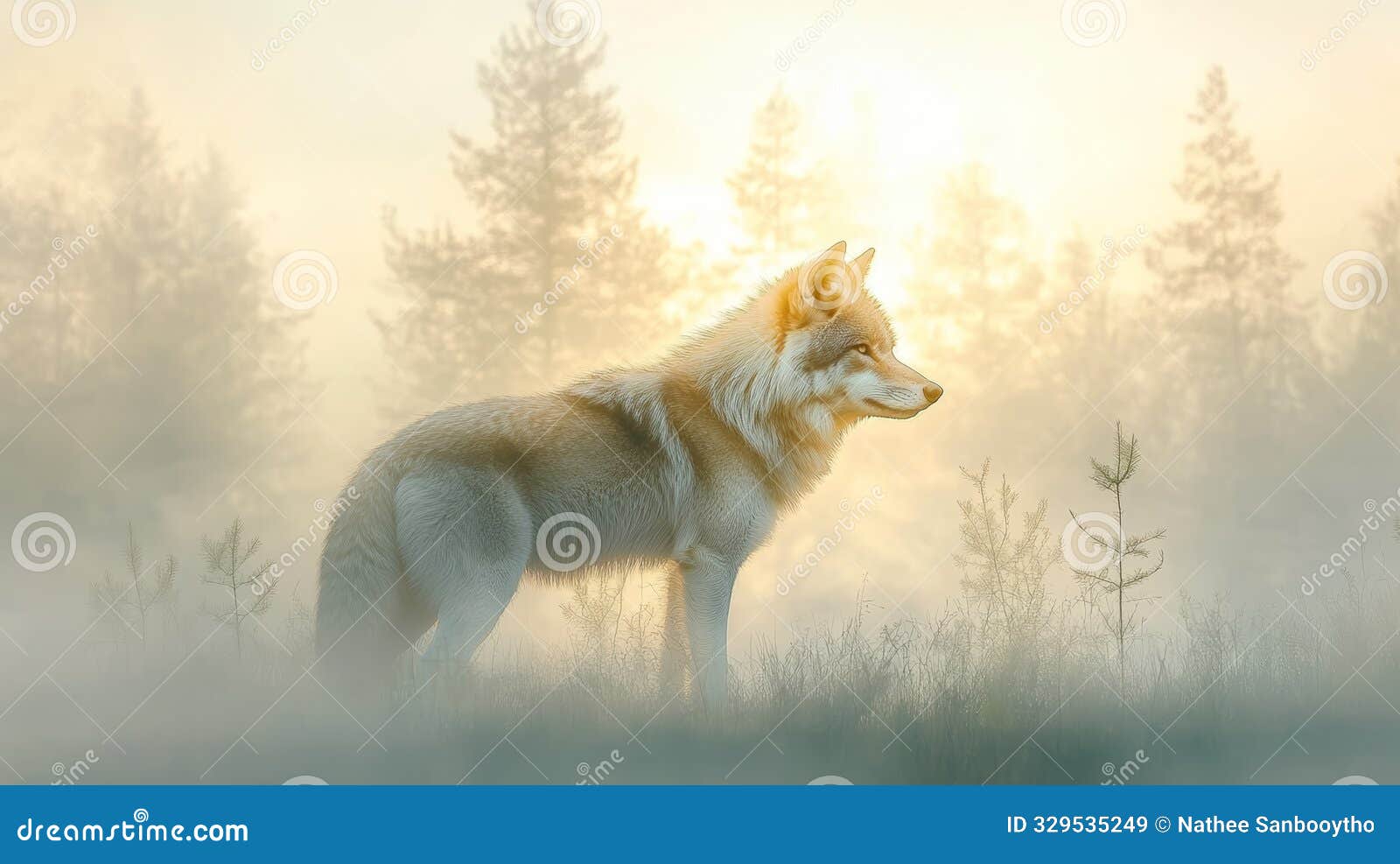 A Wolf Standing Confidently Before A Herd Of Sheep, Delivering A Speech ...