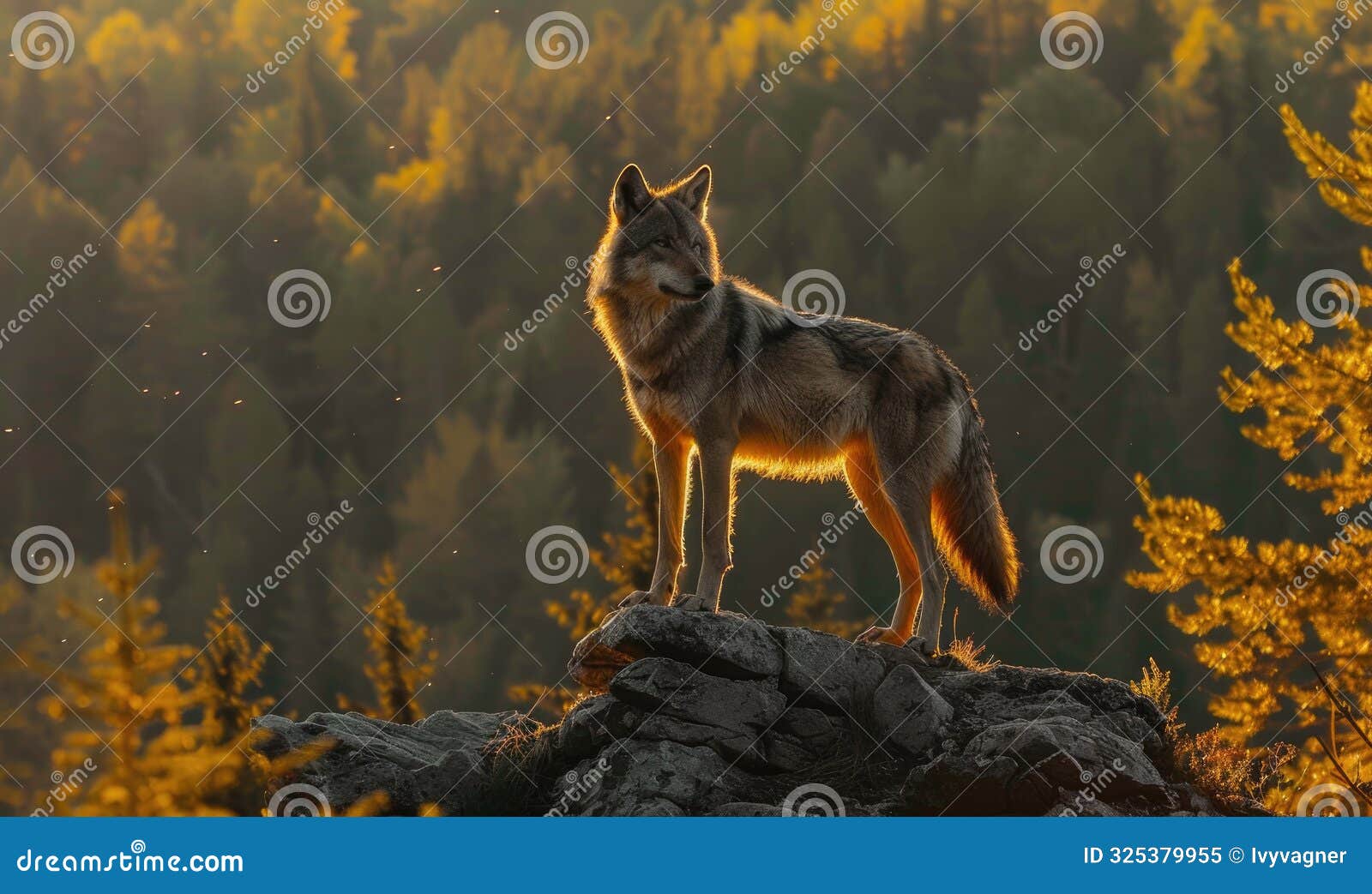 Wolf Standing on a Rocky Outcrop Stock Image - Image of creature ...