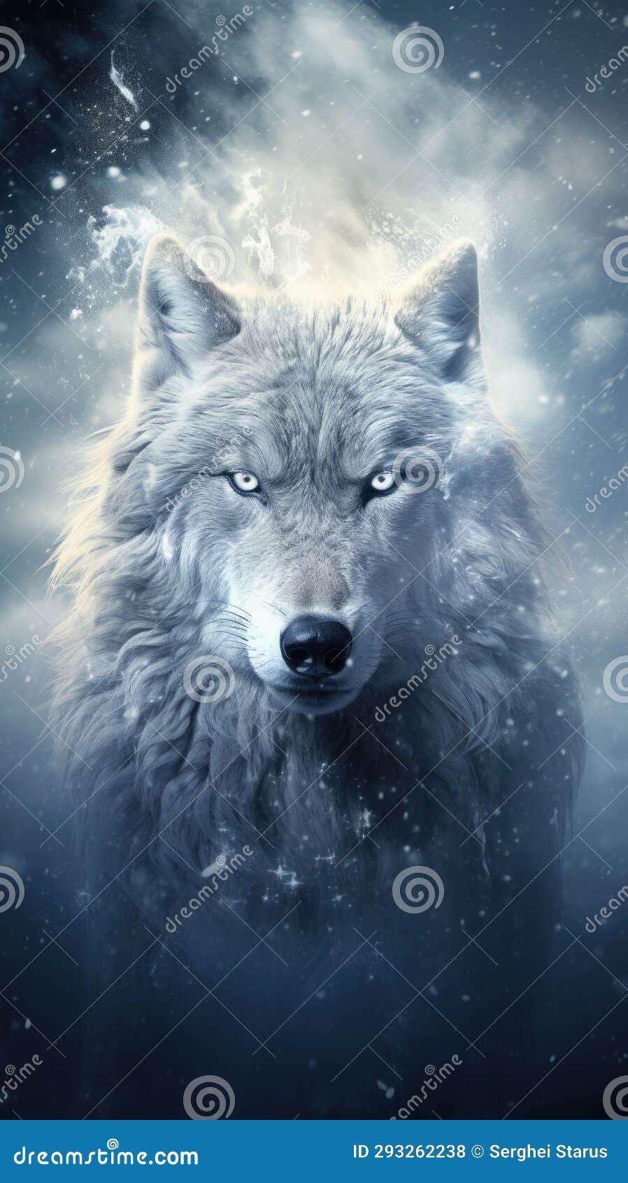 A Wolf is Standing in the Snow with Its Eyes Open, AI Stock Photo ...
