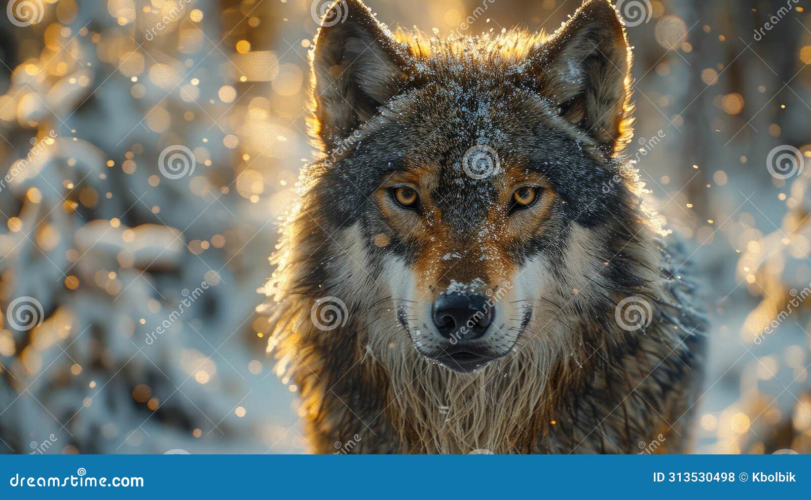 A Wolf is Standing in the Snow with Its Head Held High. Concept of ...