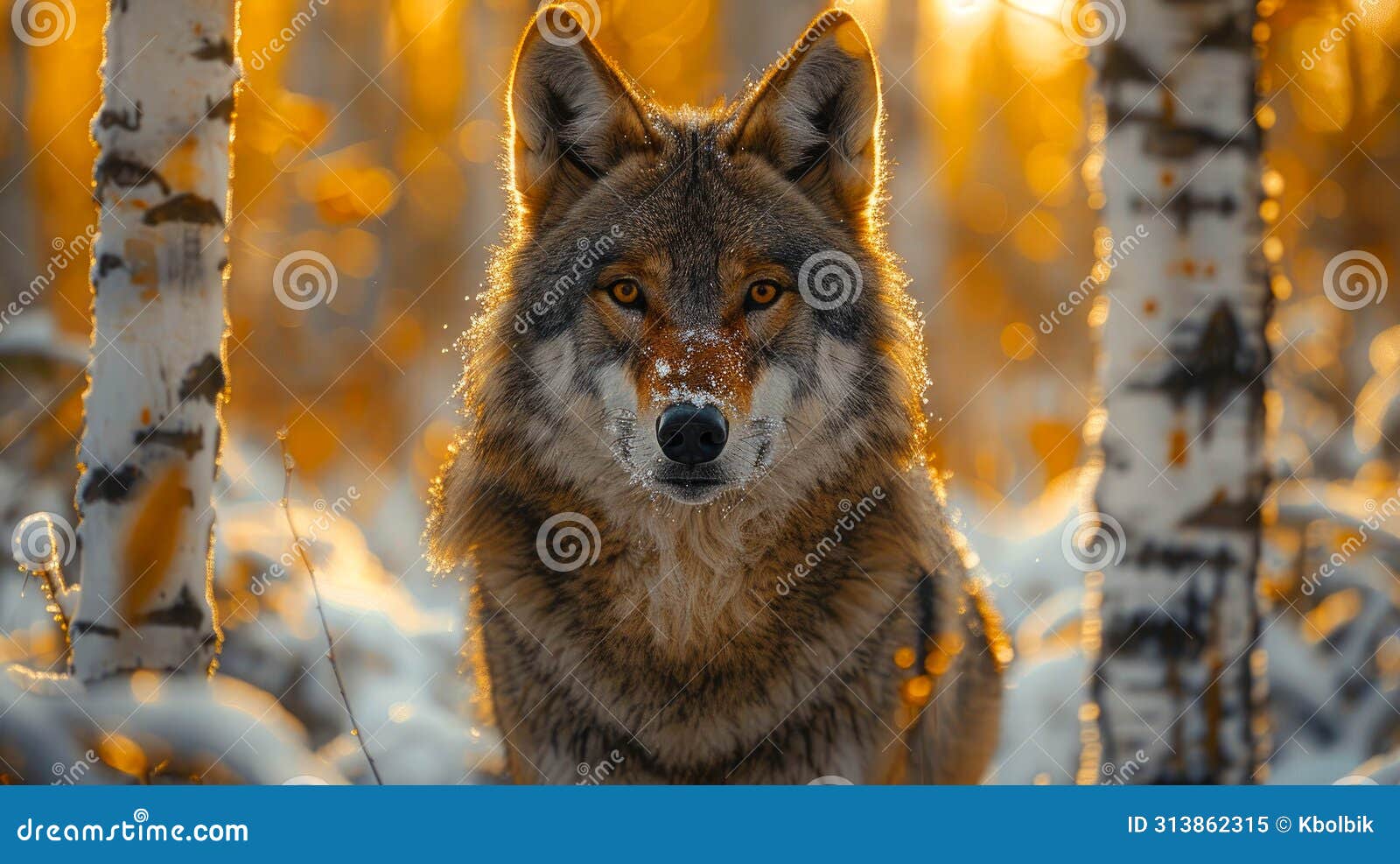 A Wolf is Standing in the Snow with Its Head Held High. Concept of ...