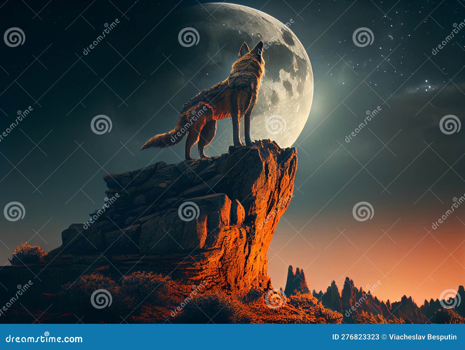 Wolf Stands With His Tongue Outstretched Cartoon Vector | CartoonDealer ...