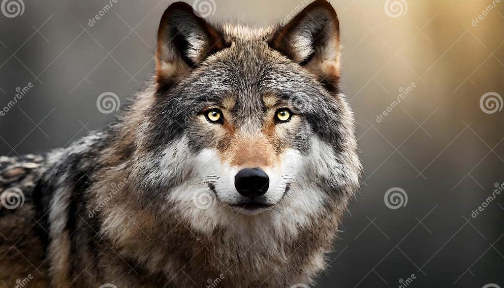 Wolf Staring at Camera. Generative AI Stock Photo - Image of ...