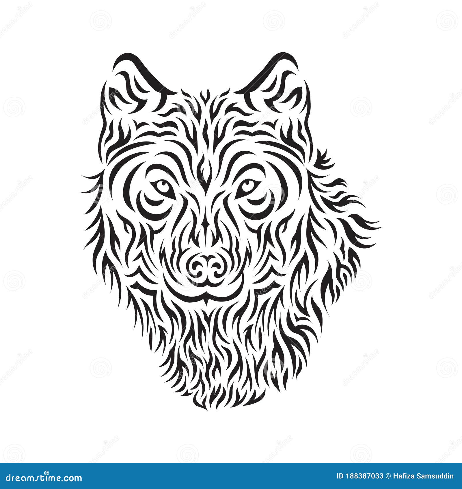 Wolf Tattoo Design. Vector Illustration Decorative Design Stock Vector ...