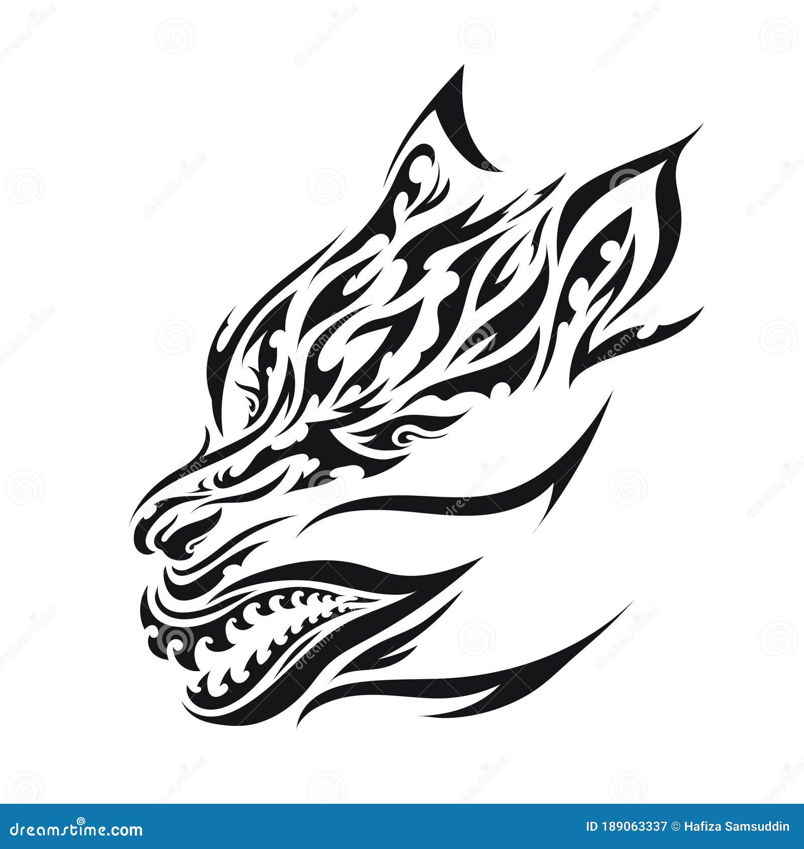 Wolf Tattoo Design. Vector Illustration Decorative Design Stock Vector ...
