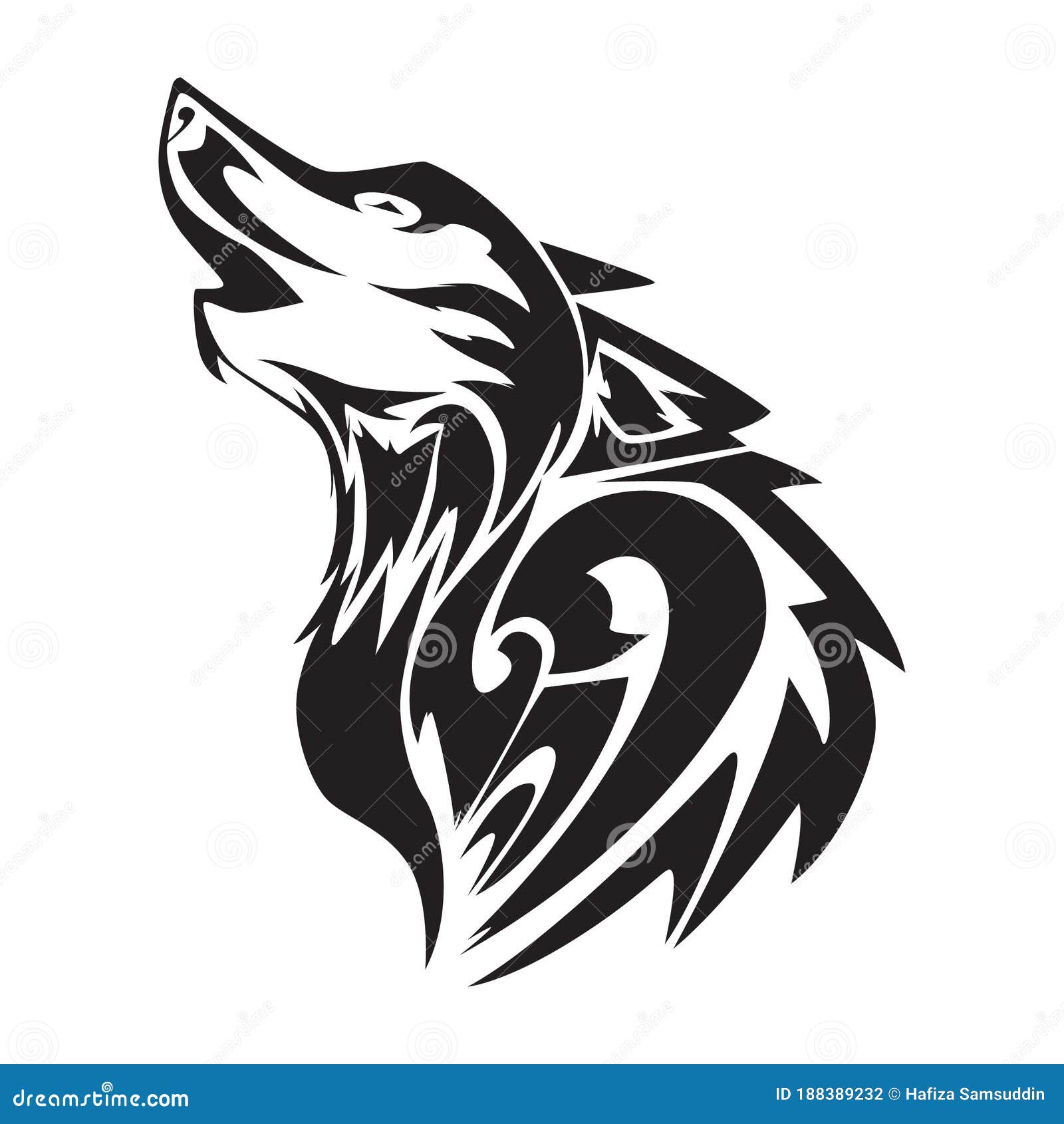 Wolf Tattoo. Vector Illustration Decorative Design Stock Vector ...