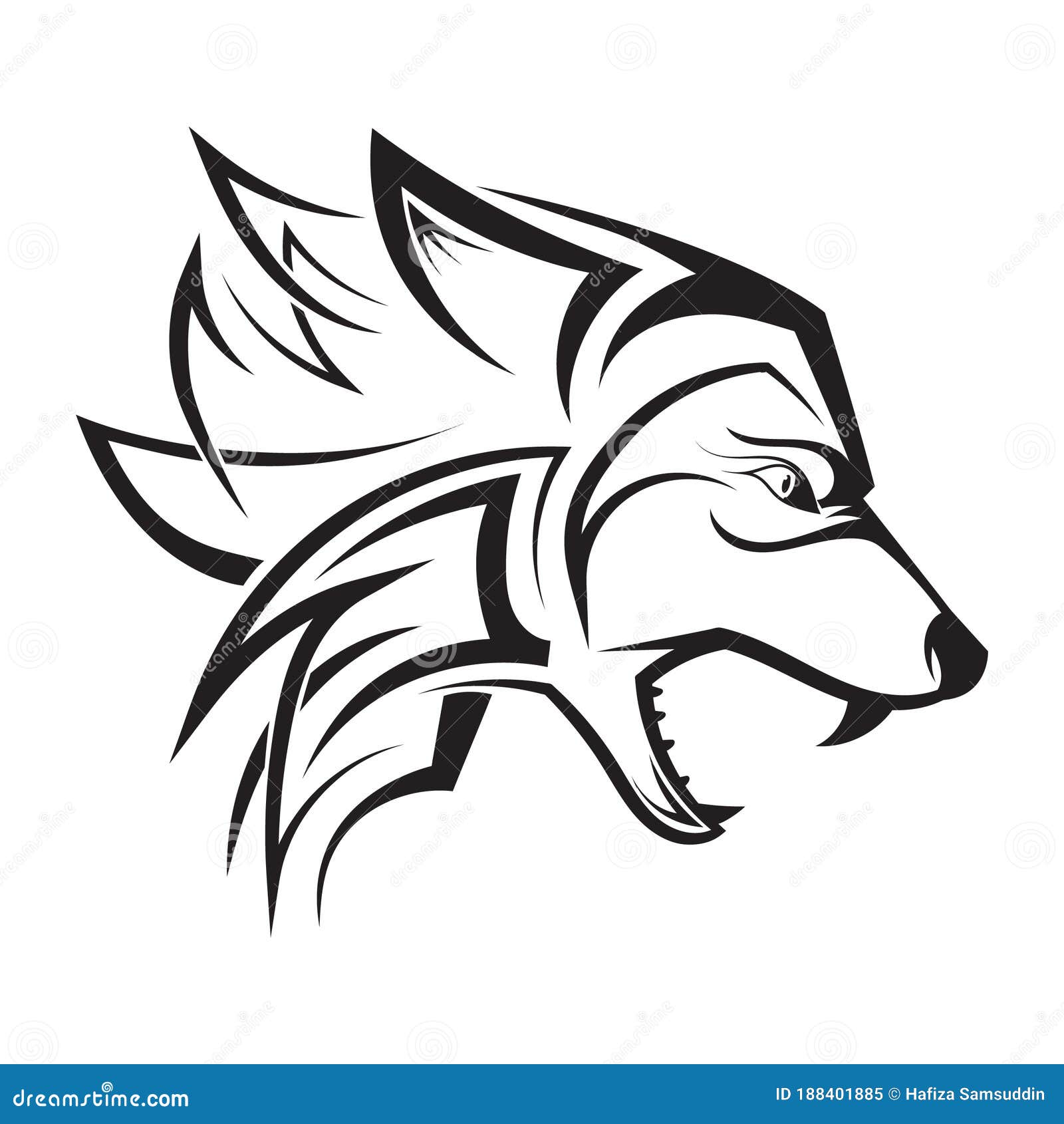 Wolf Tattoo. Vector Illustration Decorative Design Stock Vector ...
