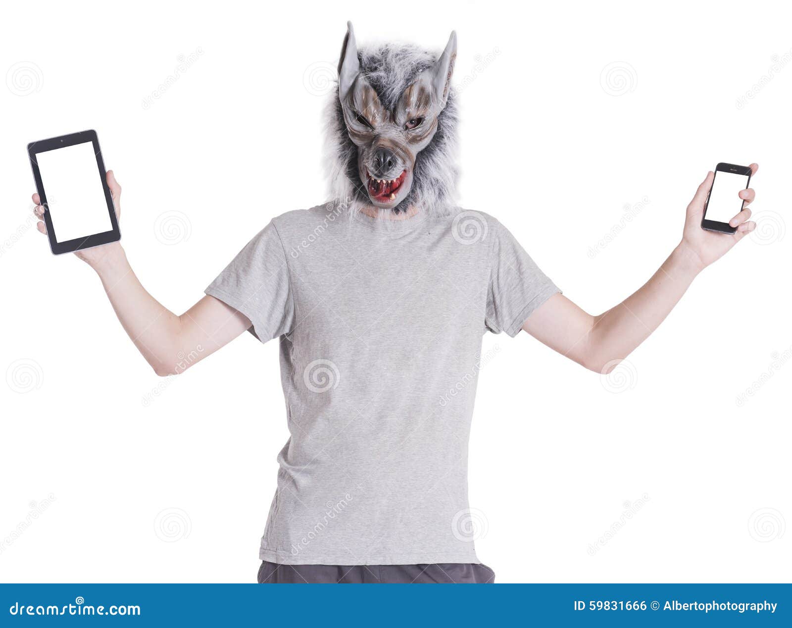 Wolf with technology stock photo. Image of isolated, internet - 59831666